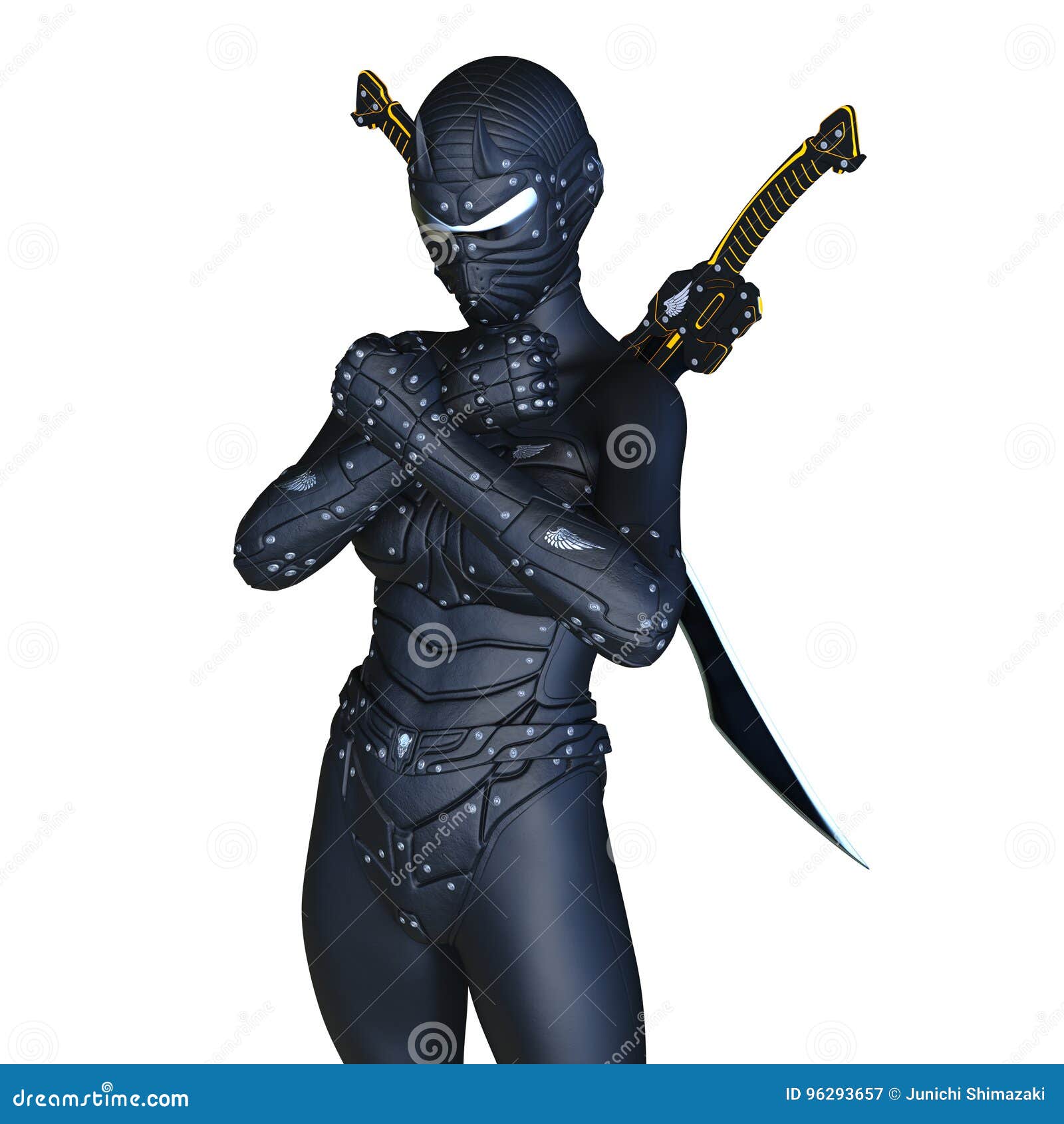 Female cyborg fencer stock illustration. Illustration of artificial ...