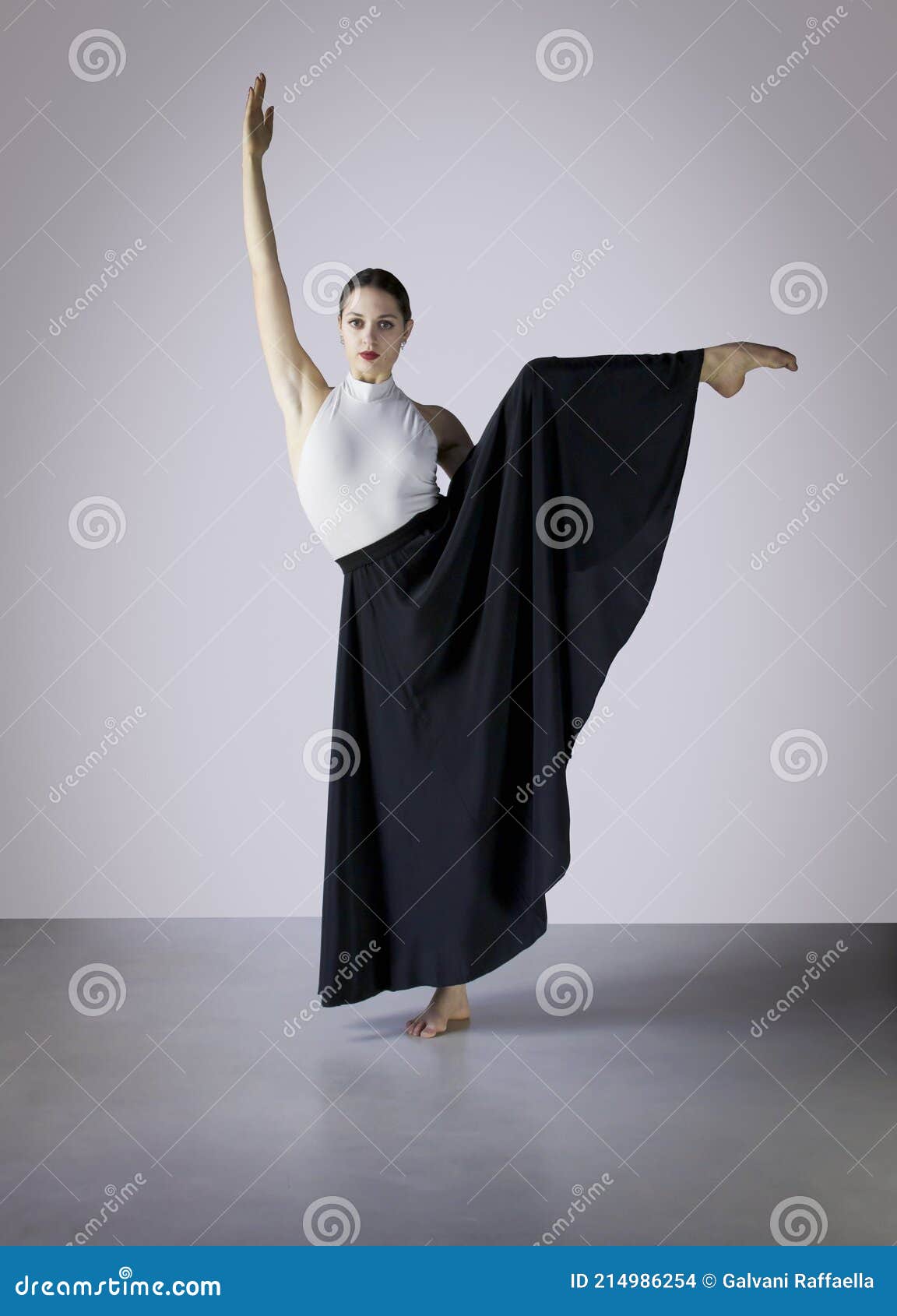 Female Dancer Barefoot in Dance Position Stock Photo - Image of leotard ...