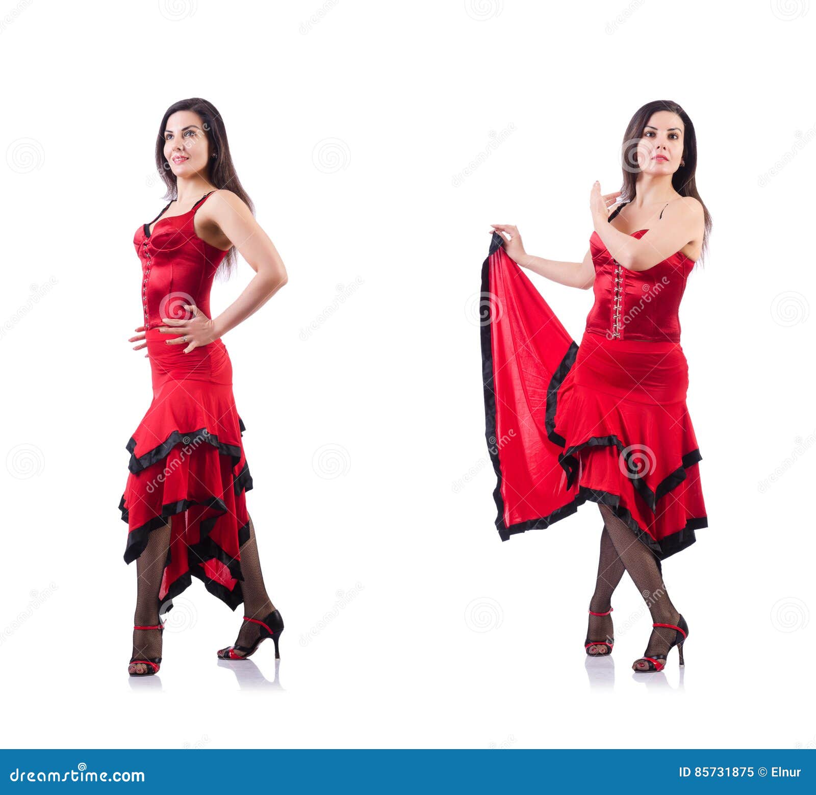 The Female Dancer Dancing Spanish Dances Stock Image - Image of passion ...