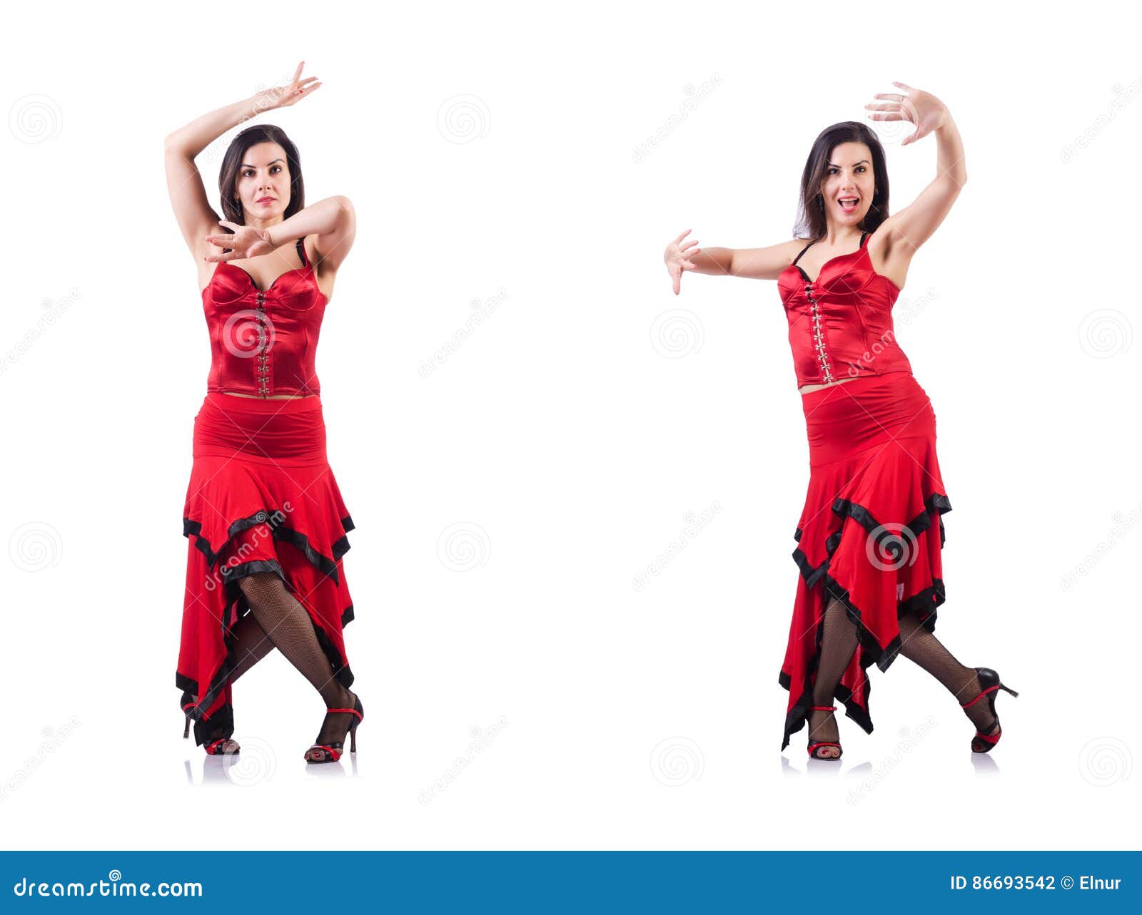 The Female Dancer Dancing Spanish Dances Stock Photo - Image of collage ...