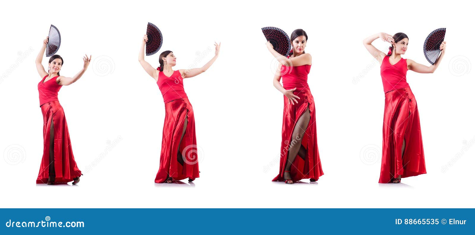 The Female Dancer Dancing Spanish Dances Stock Image - Image of latin ...