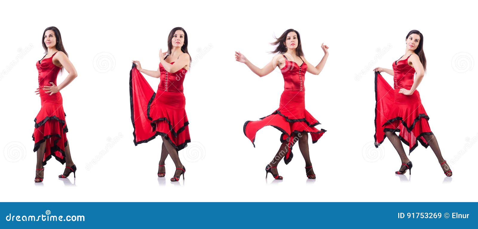 The Female Dancer Dancing Spanish Dances Stock Image - Image of music ...