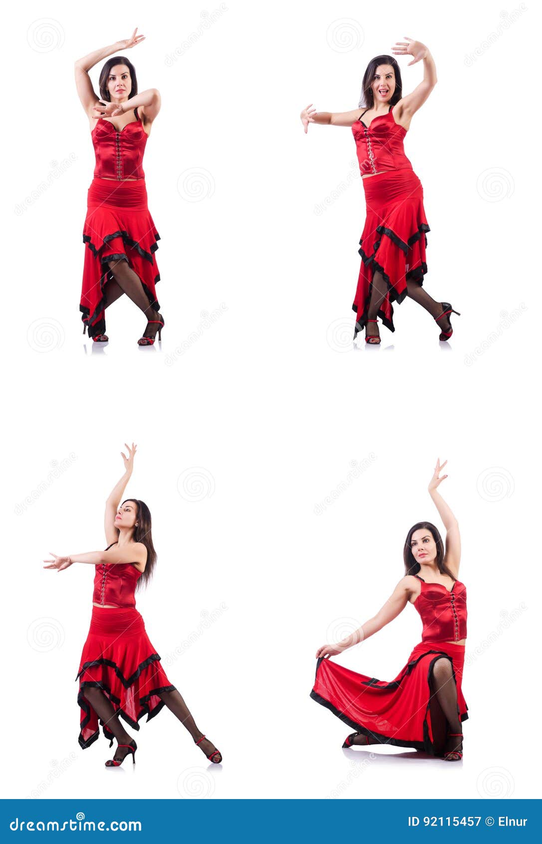 The Female Dancer Dancing Spanish Dances Stock Image - Image of ...