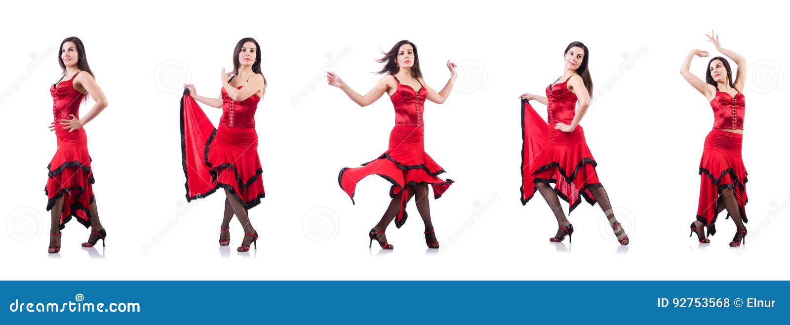 The Female Dancer Dancing Spanish Dances Stock Photo - Image of ballet ...