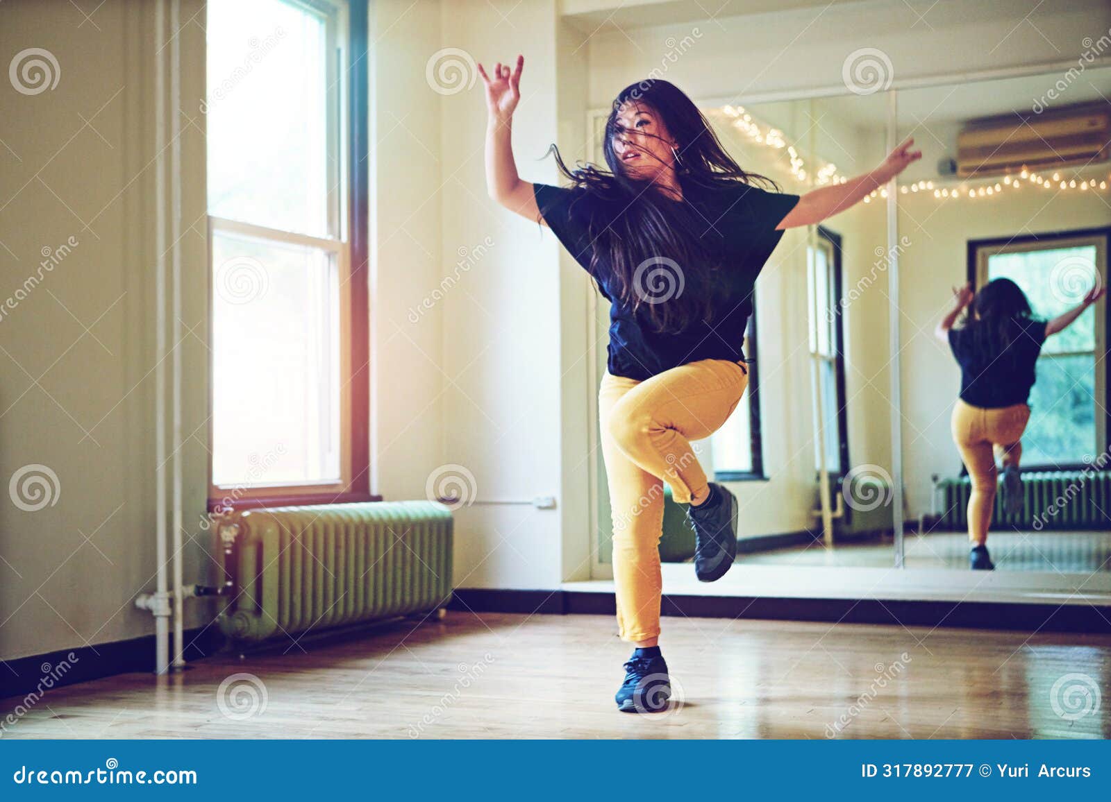 Female Dancer, Dancing and Studio with Hip Hop for Practice and Alone ...