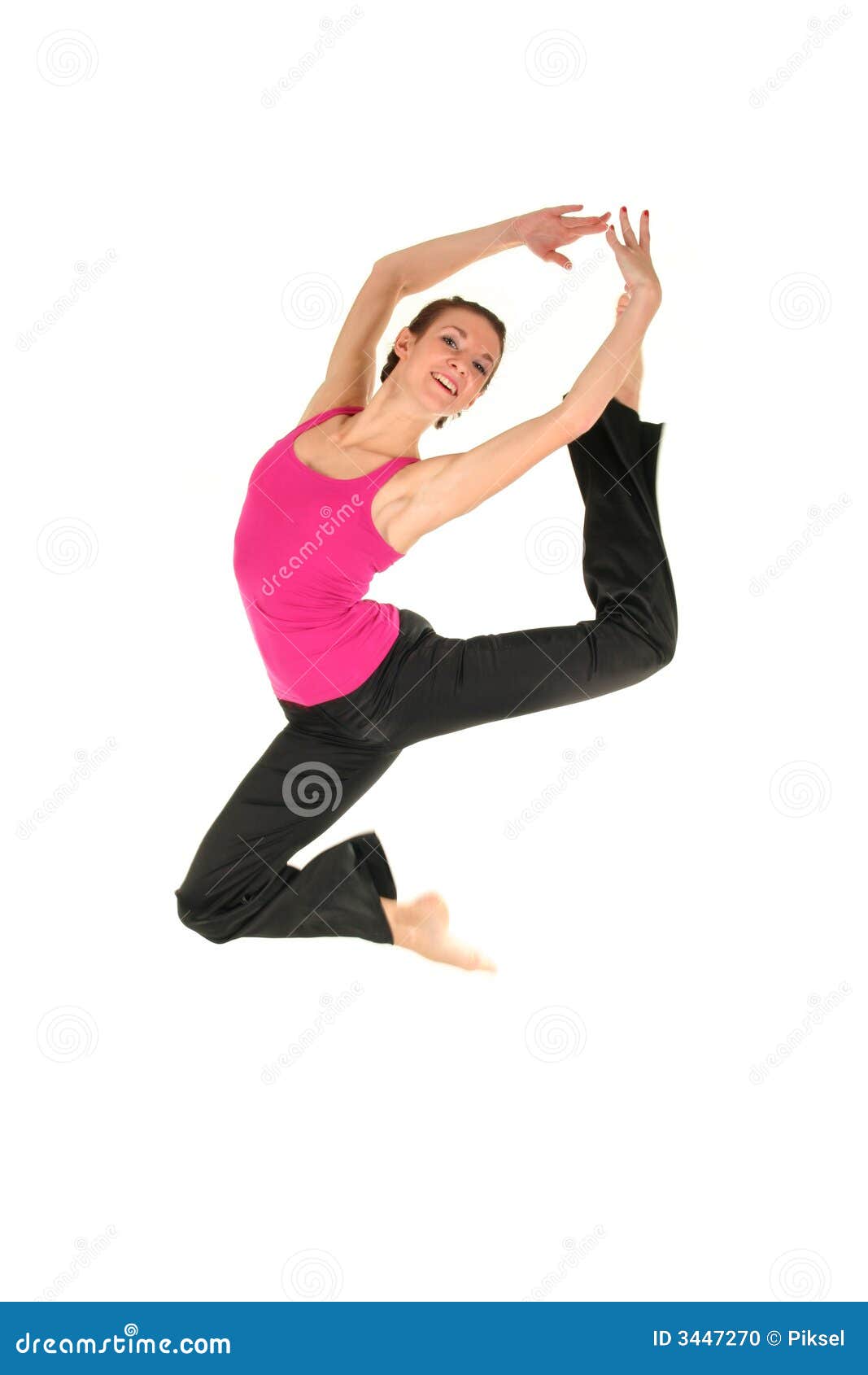 Female dancer jumping stock photo. Image of isolated, adults - 3447270
