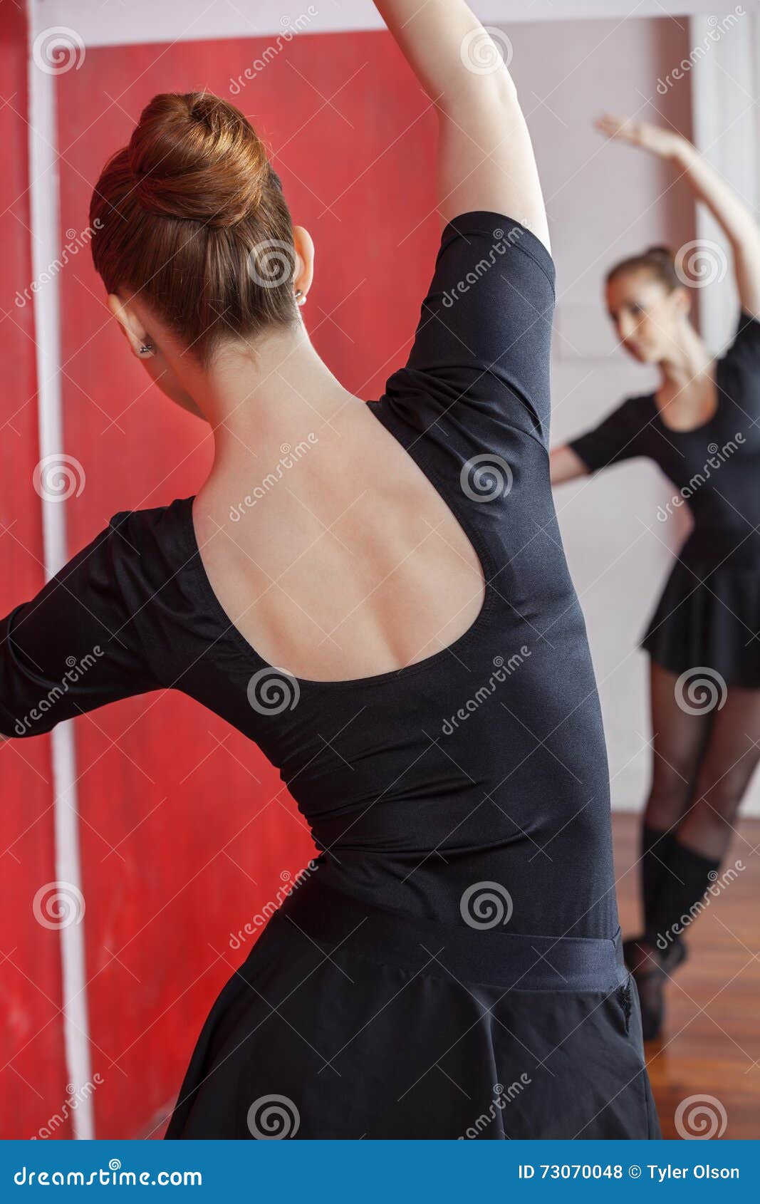 Female Dancer Practicing in Ballet Studio Stock Photo - Image of ...