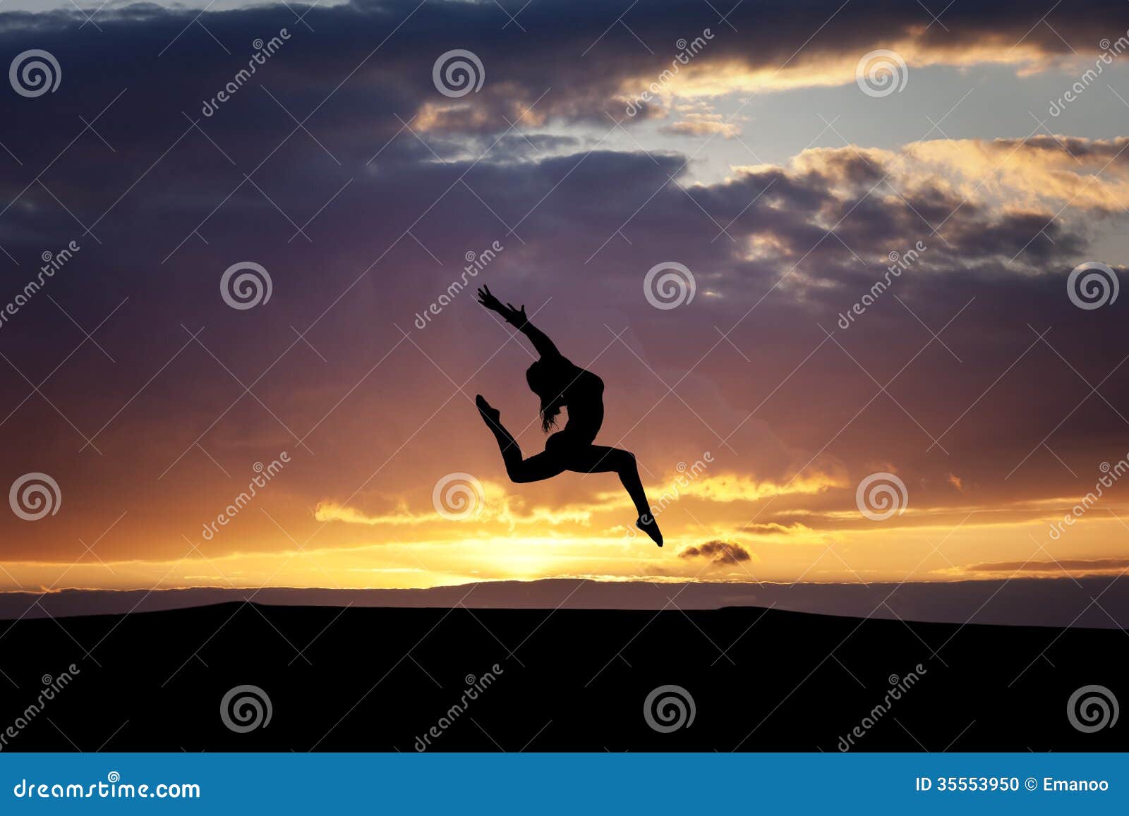 Female dancer in sunset stock photo. Image of beauty - 35553950