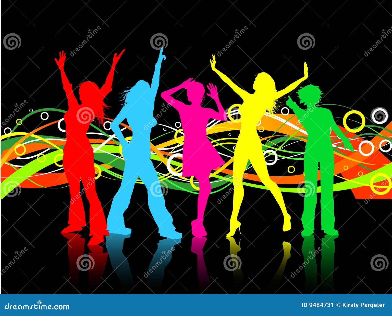 Disco Divas Cartoon Vector | CartoonDealer.com #4896539