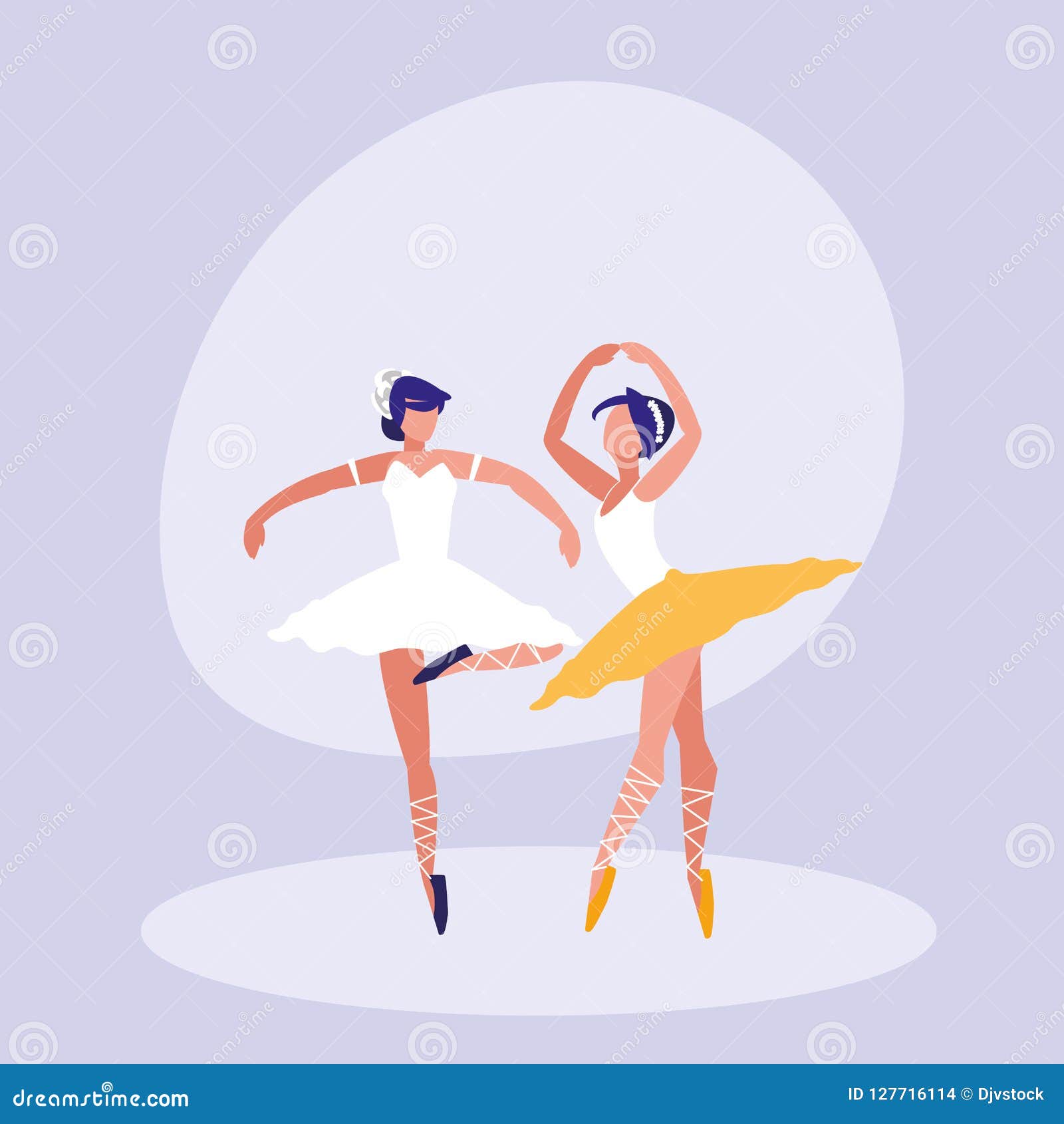Female Dancers Ballet Isolated Icon Stock Vector - Illustration of ...