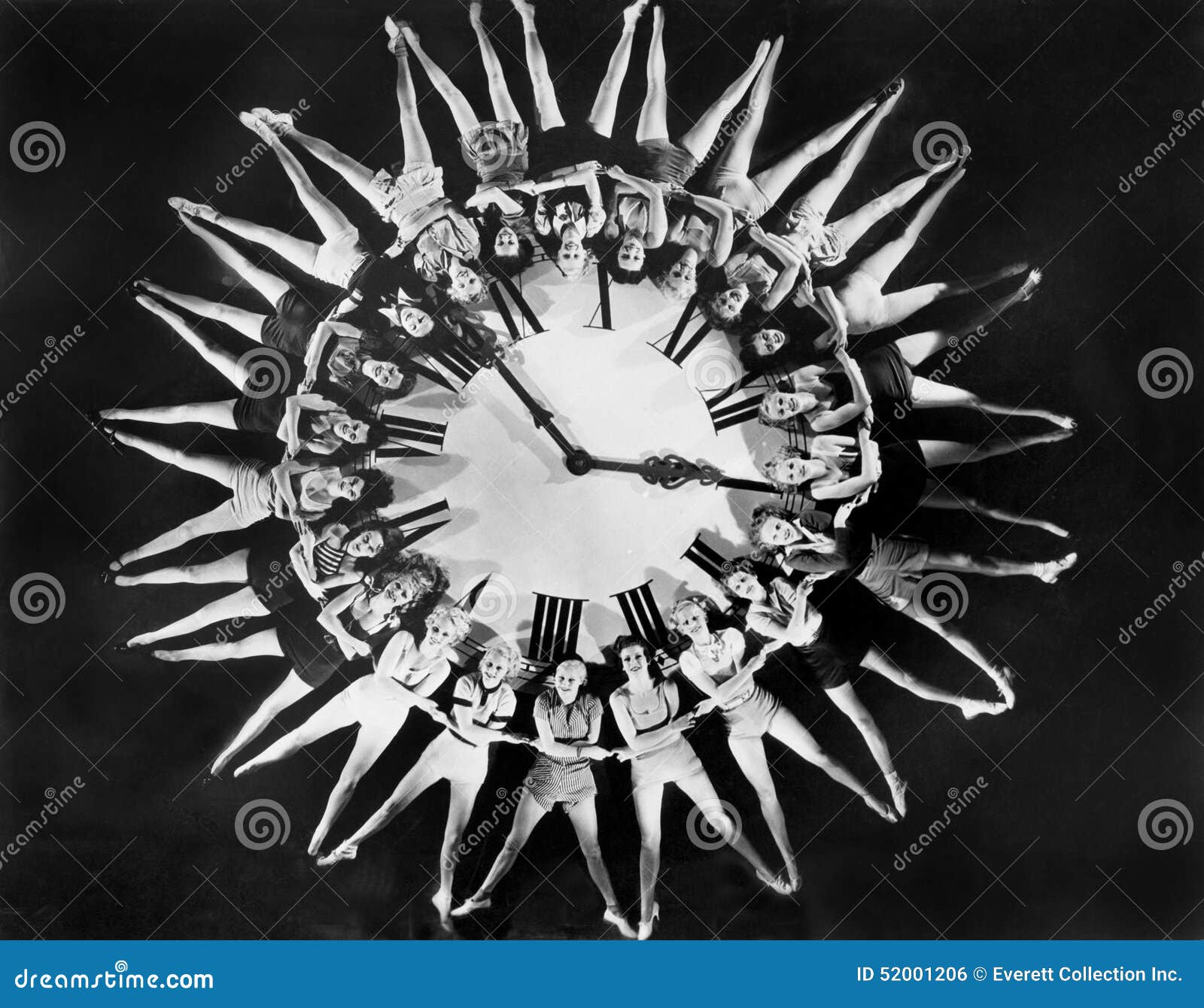 Female Dancers Circling Huge Clock Stock Photo - Image of bodies ...