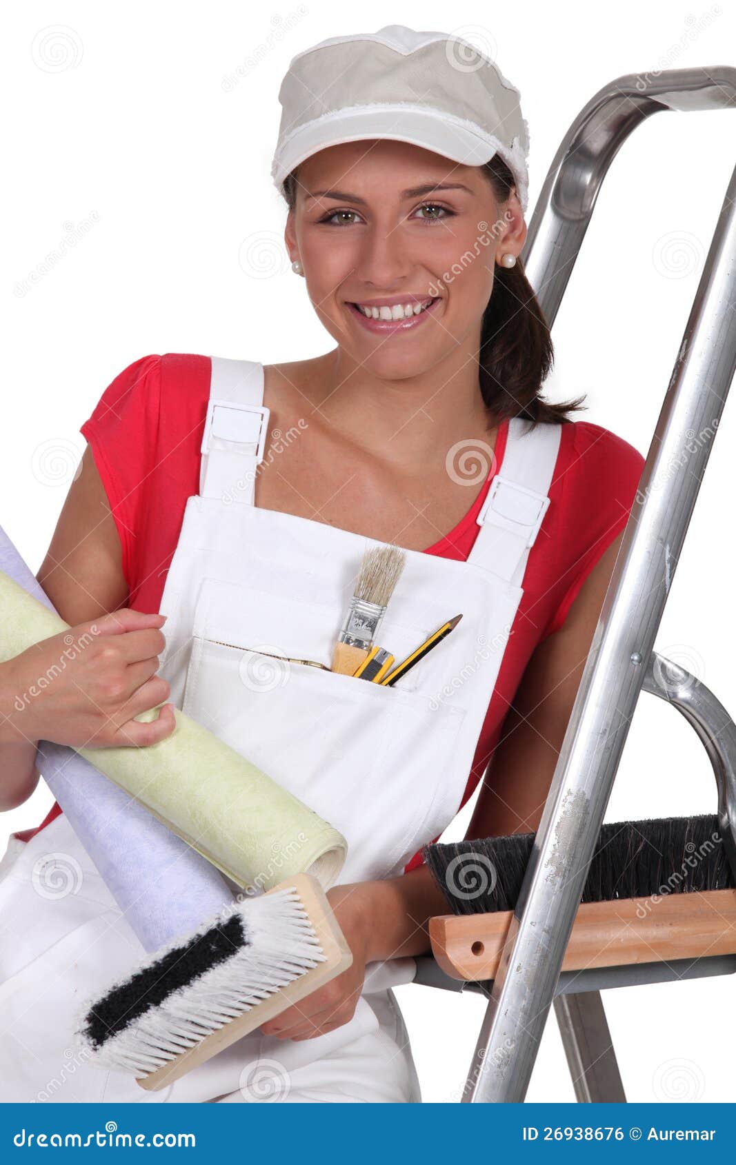 Female decorator stock photo. Image of covering, redecorate - 26938676