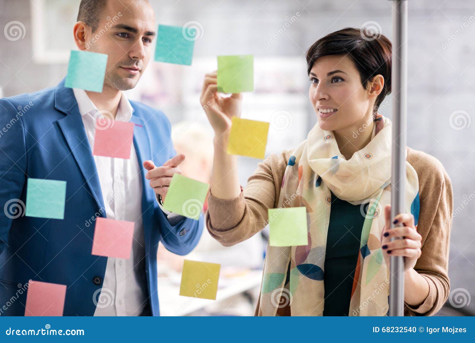 Female Designer and Collaborator Makes Business Plan Stock Photo ...