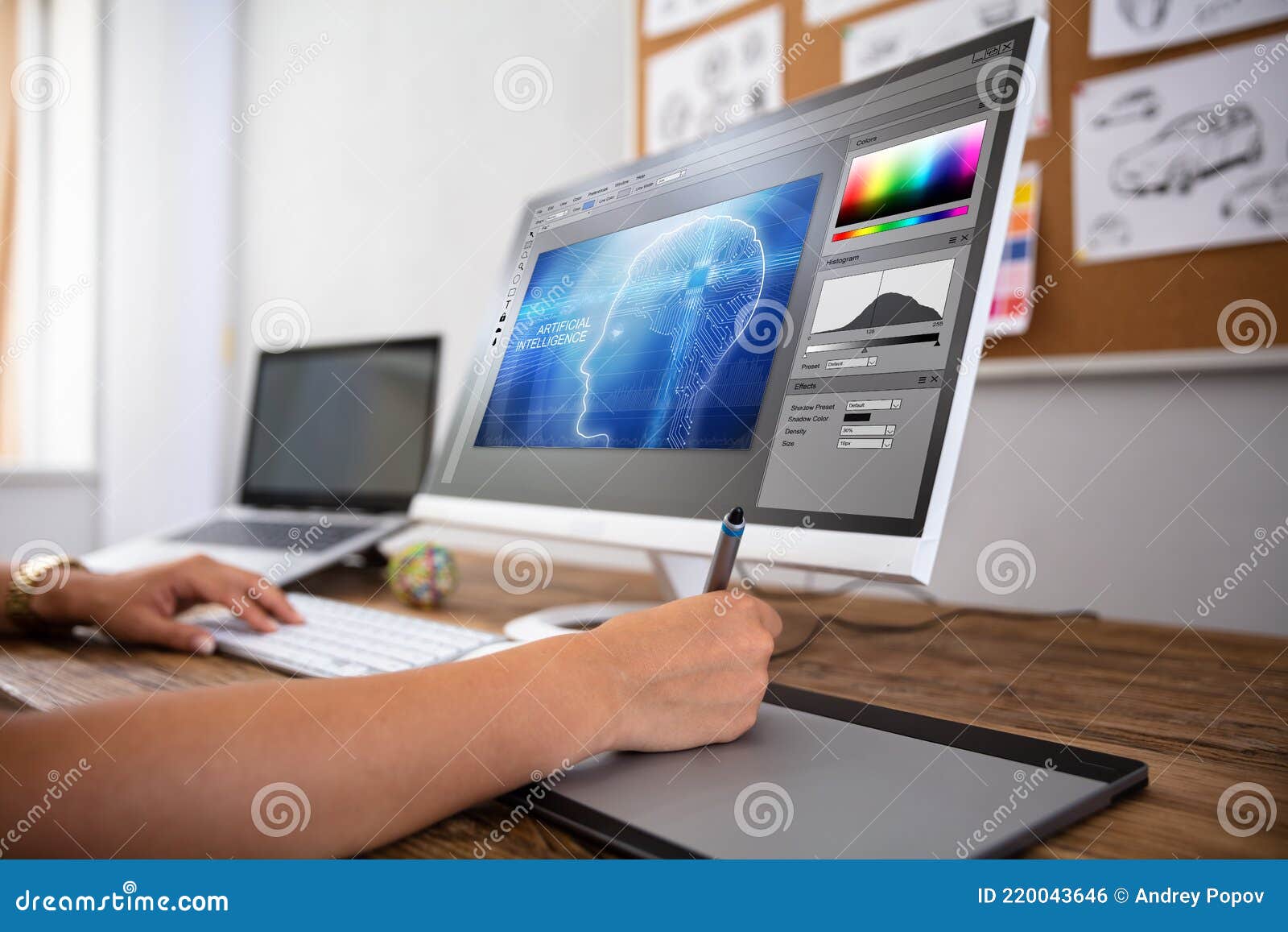 Female Designer Working on Computer Stock Photo - Image of electronic ...