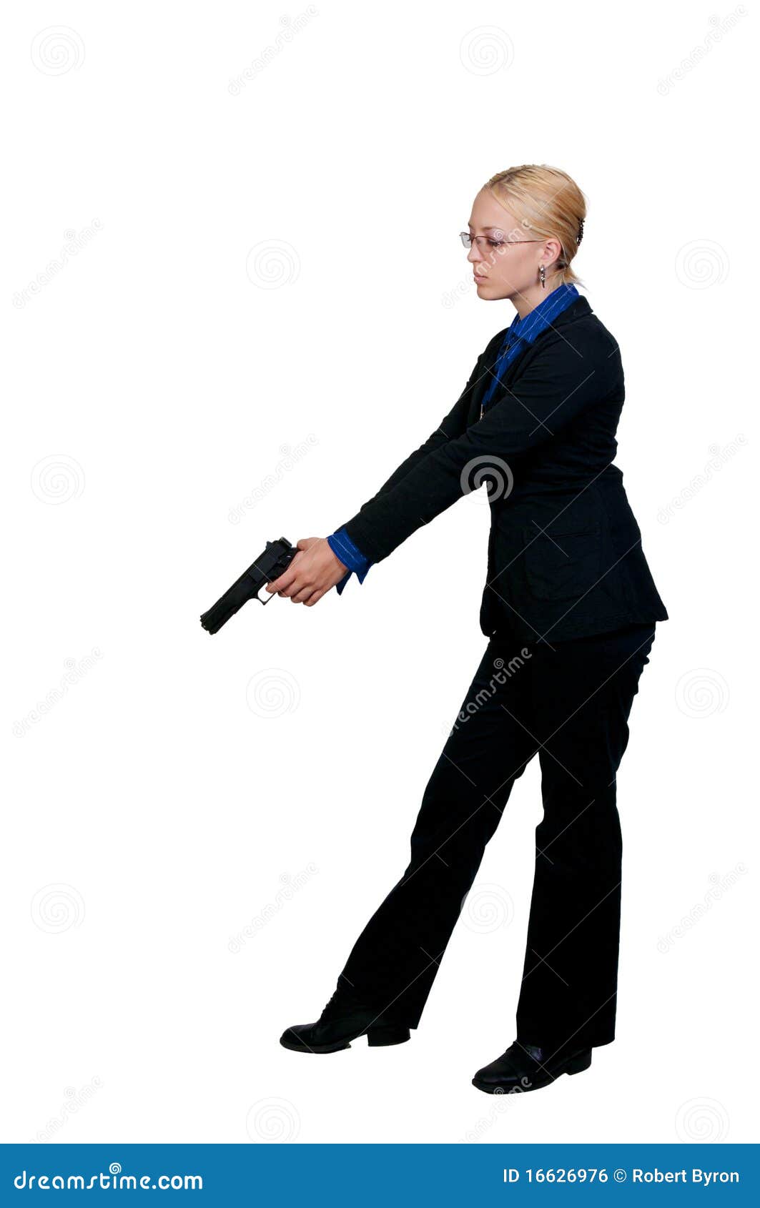 Female Detective stock photo. Image of armed, adult, blond - 16626976