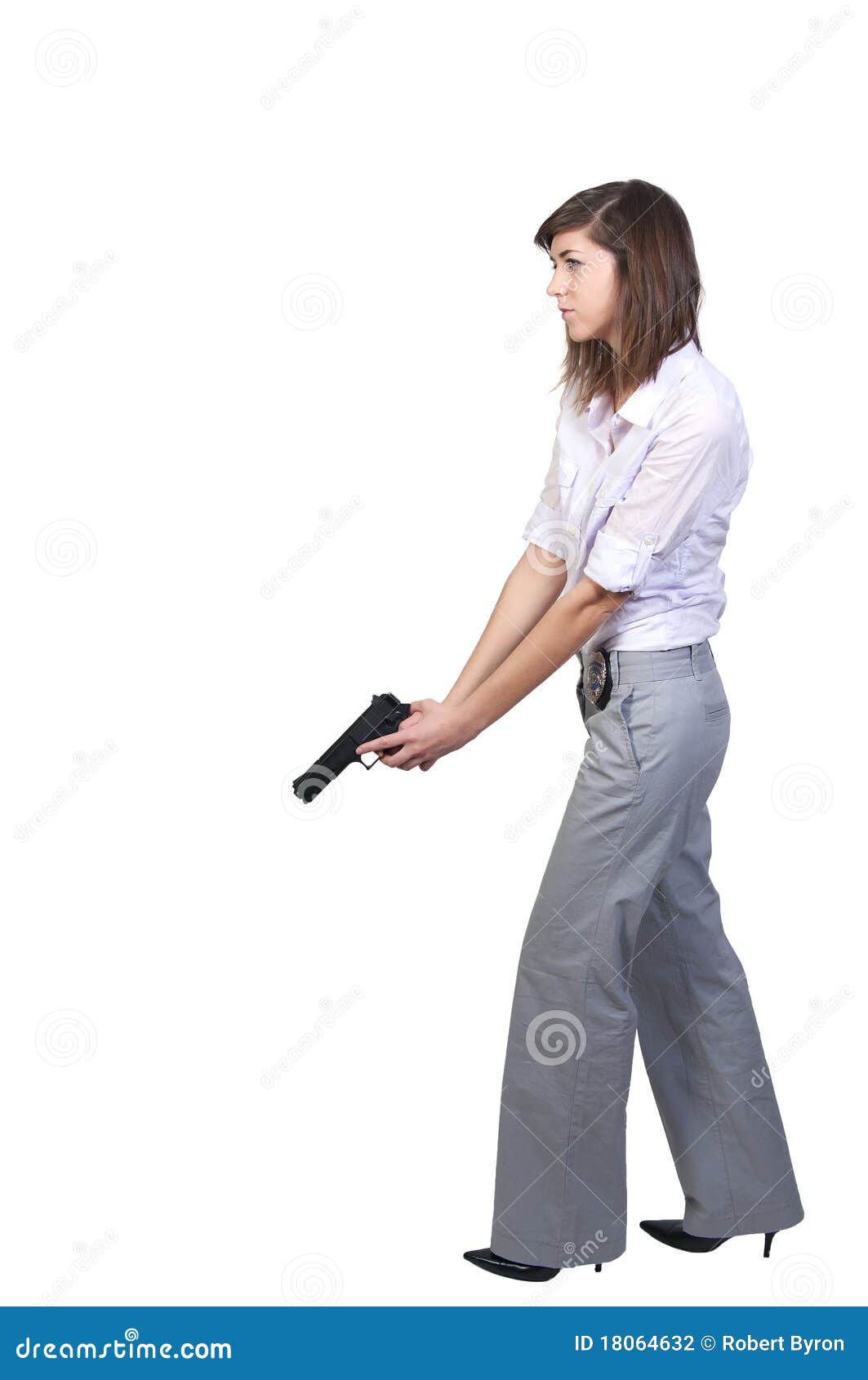 Female Detective stock photo. Image of armed, crime, investigator ...