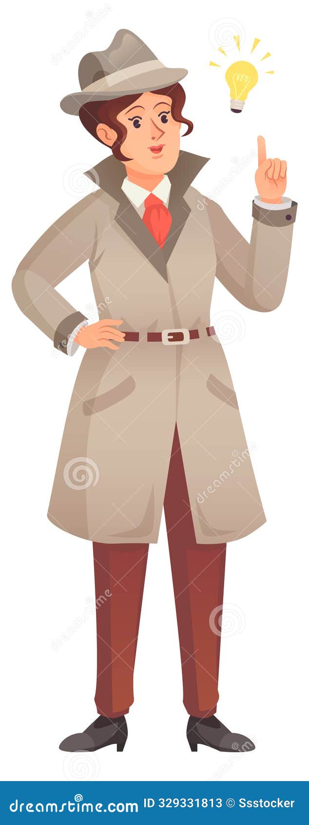 Female Detective Magnifying Glass 2D Cartoon Character | CartoonDealer ... Female Detective Magnifying Glass 2D Cartoon Character | CartoonDealer ...