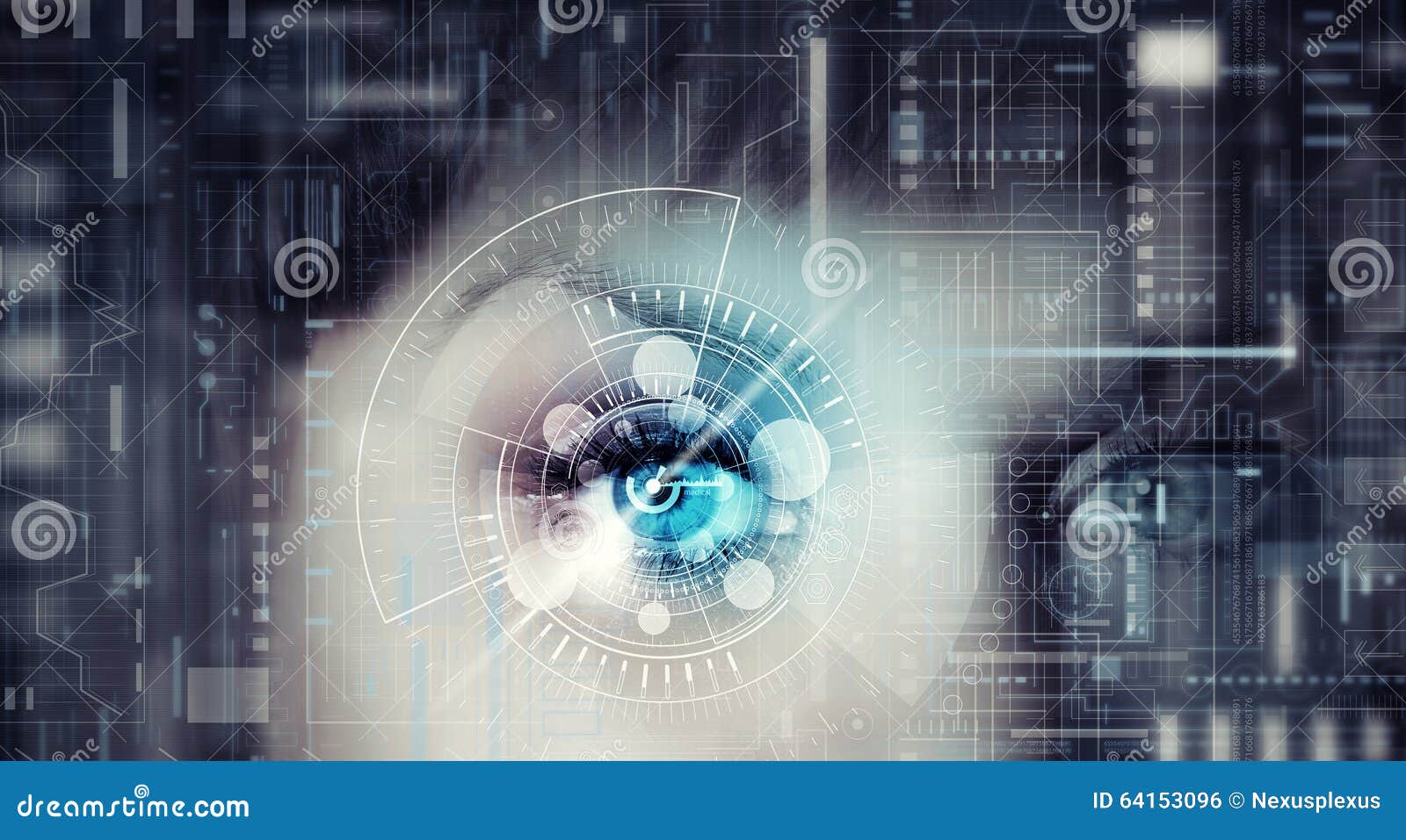 Female digital eye stock photo. Image of closeup, focus - 64153096