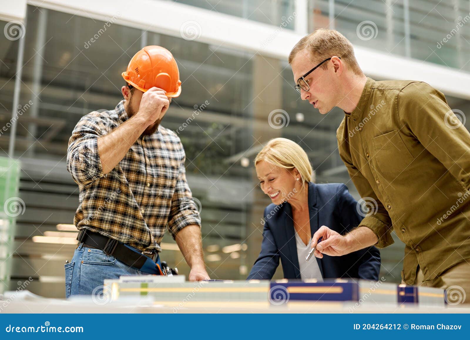 Female Director Supervising the Process of Work by Architect Stock ...