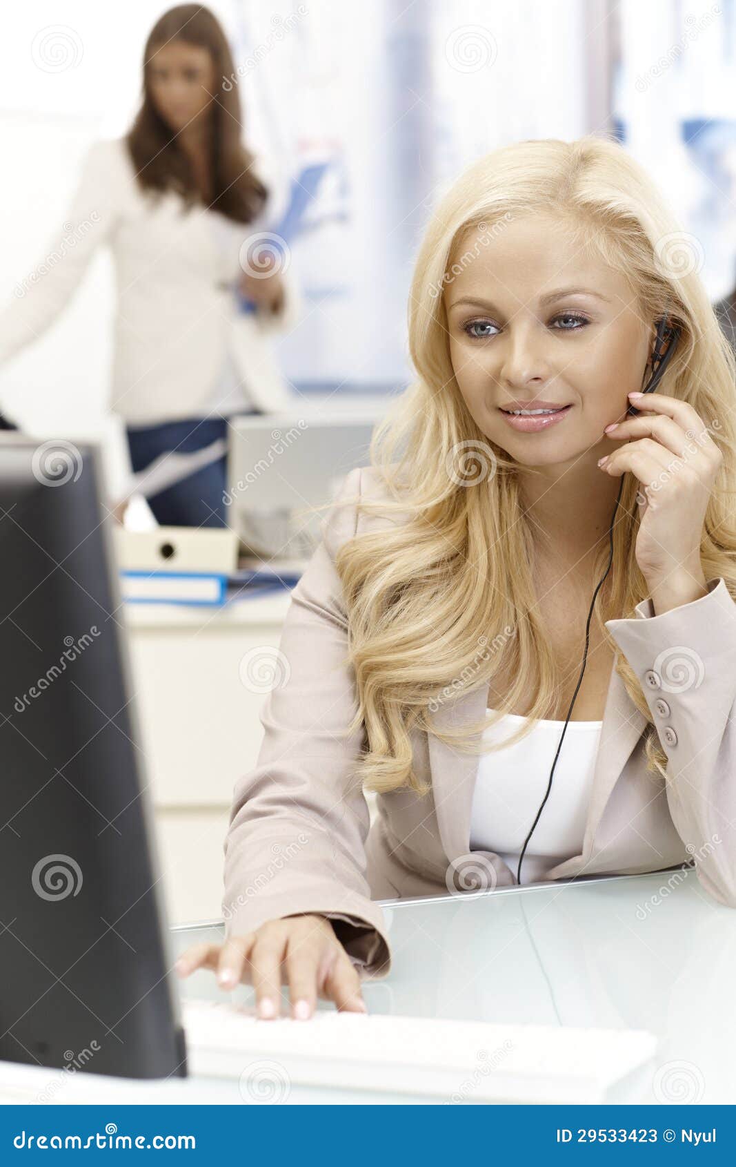 Female dispatcher working stock image. Image of desk - 29533423