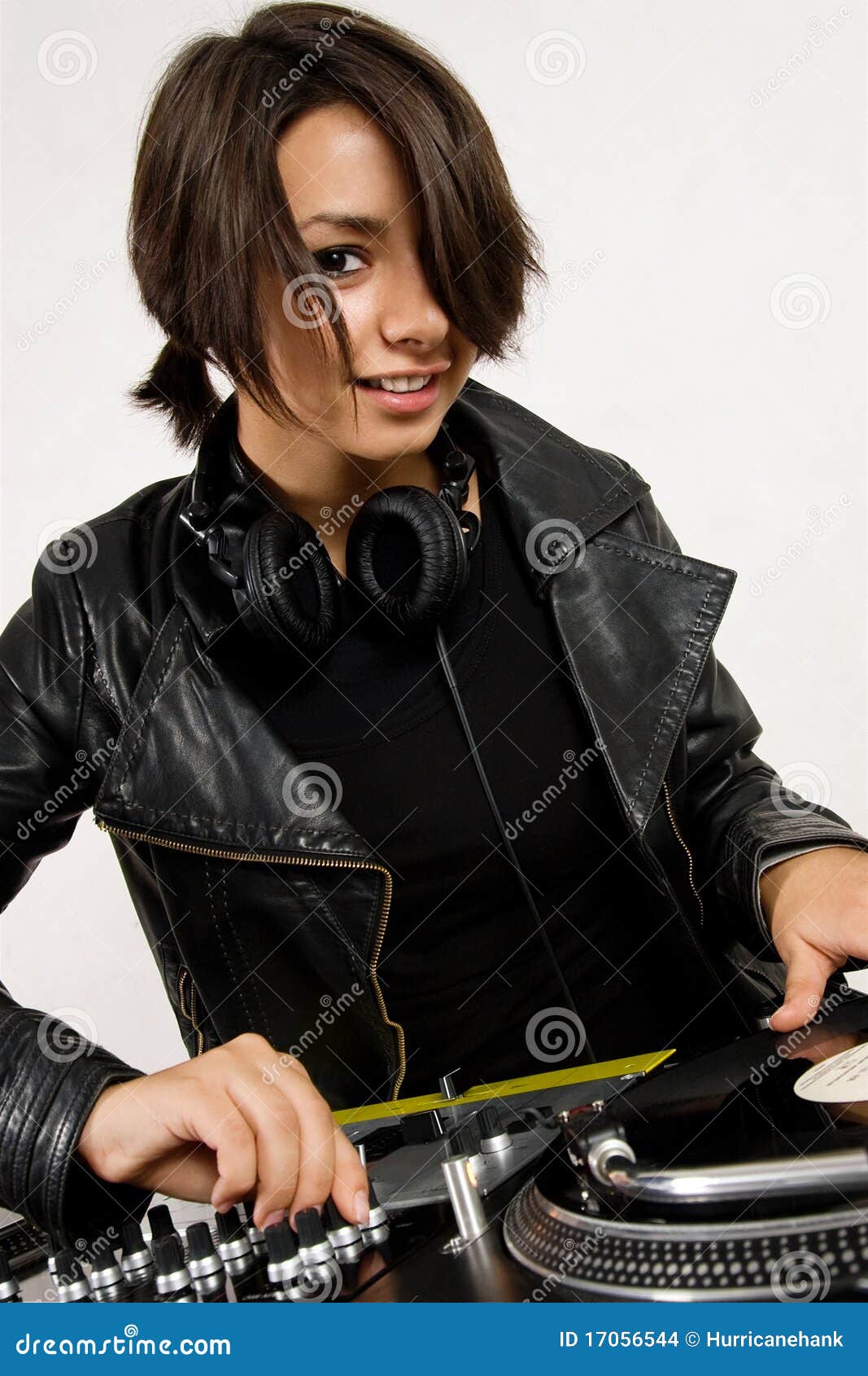 Female DJ Scratching The Record Picture. Image: 17056544