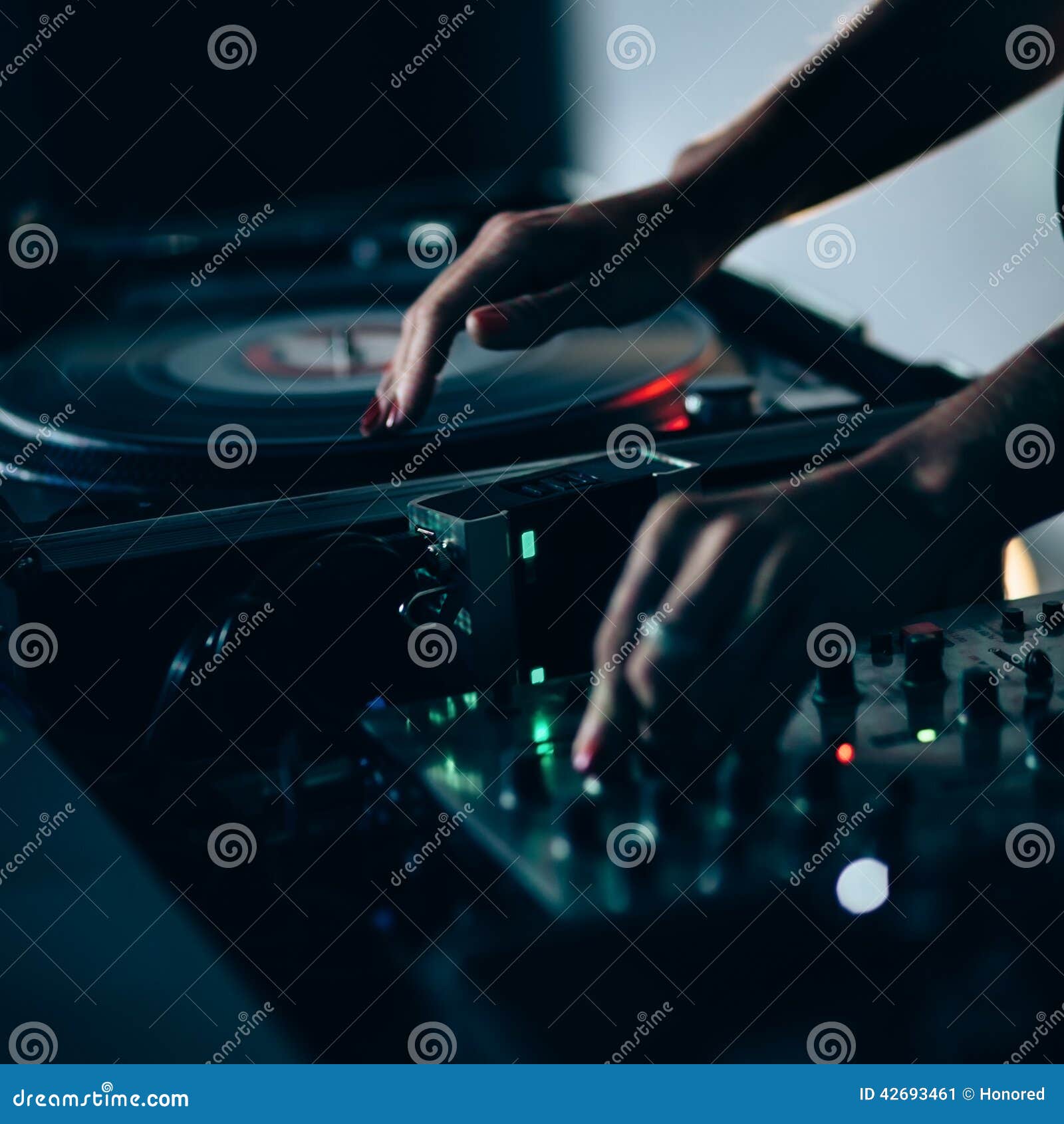 Female dj stock image. Image of discotheque, youth, music - 42693461