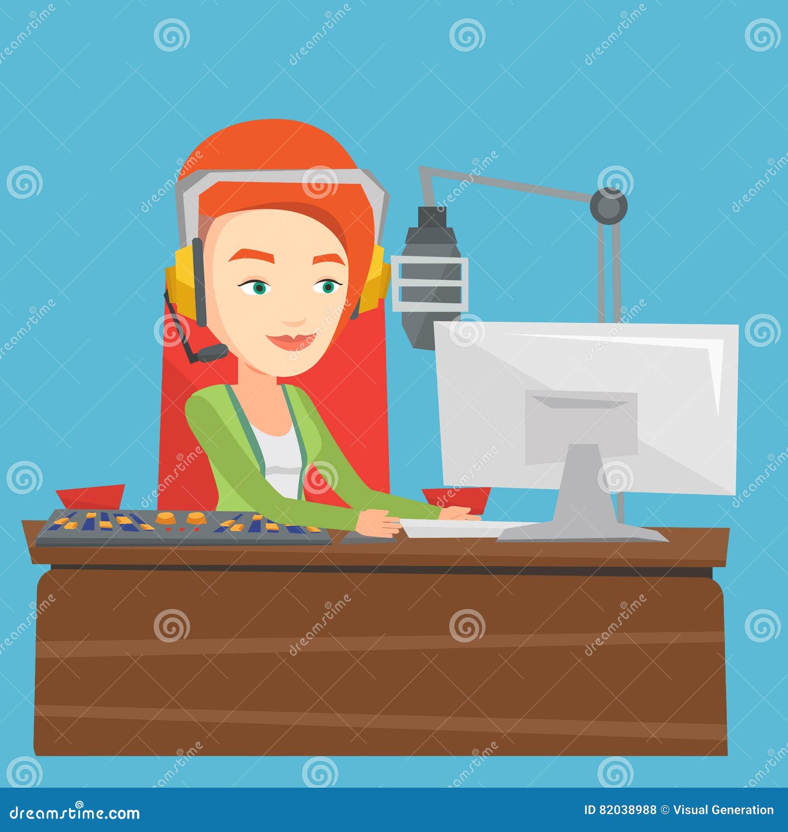 Female Radio Host Character Take Interview At Famous Writer With ...