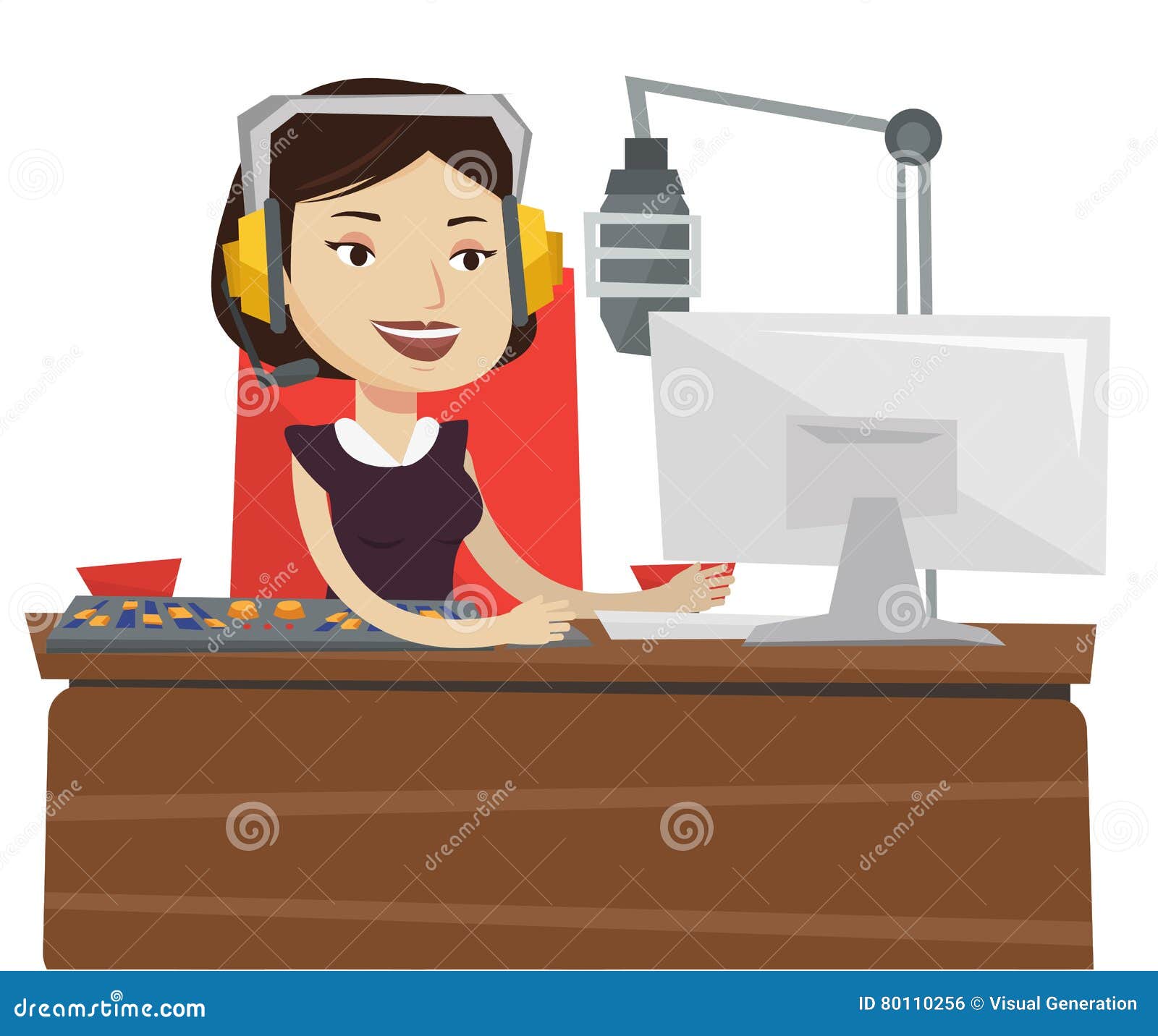 Female Radio Host Character Take Interview At Famous Writer With ...