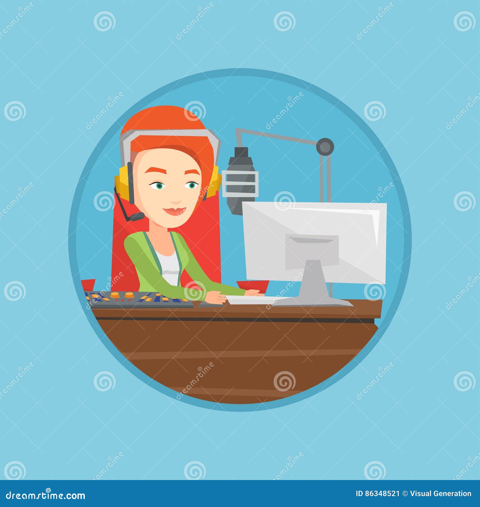 Female Radio Host Character Take Interview At Famous Writer With ...