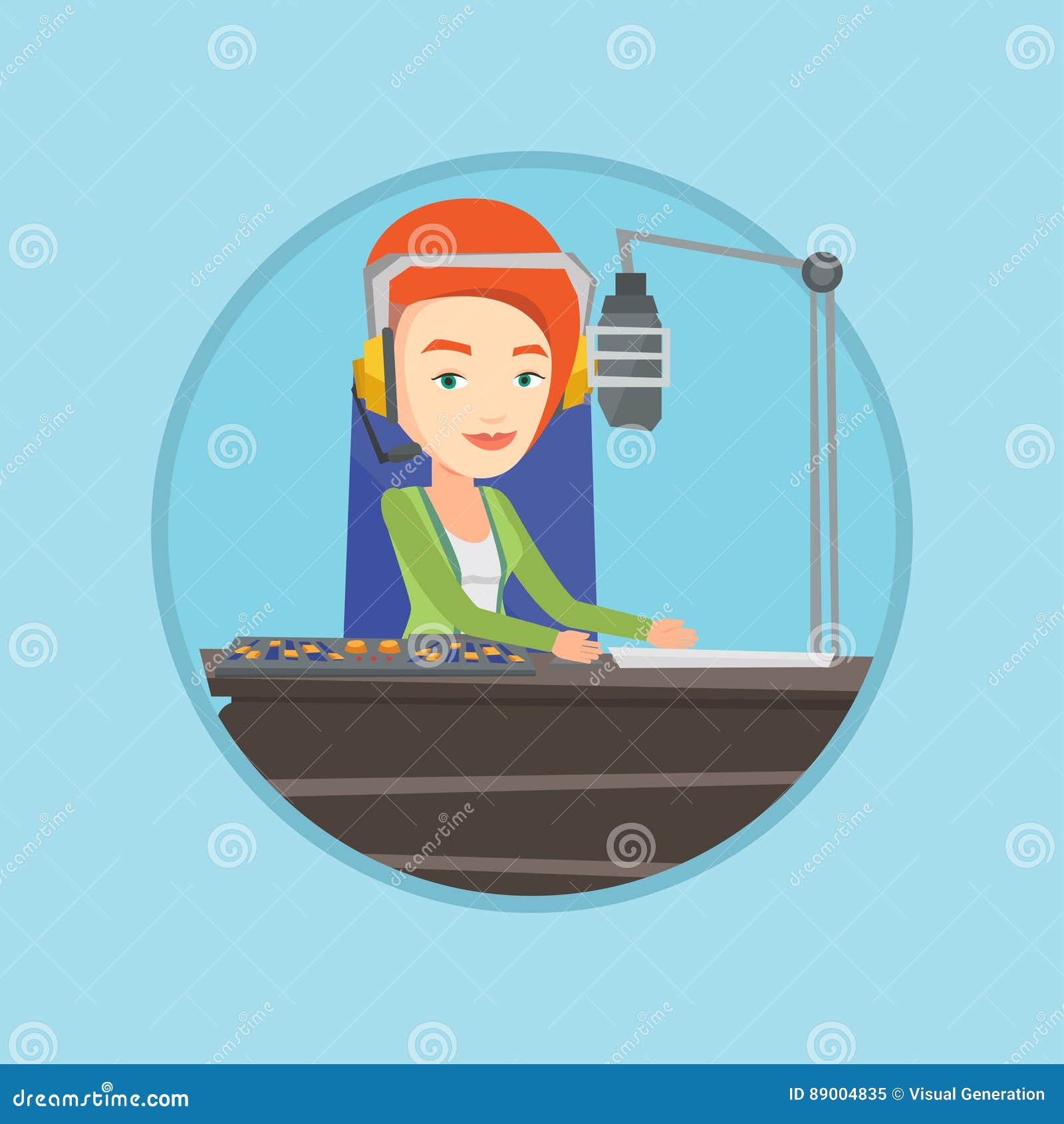 Female Radio Host Character Take Interview At Famous Writer With ...