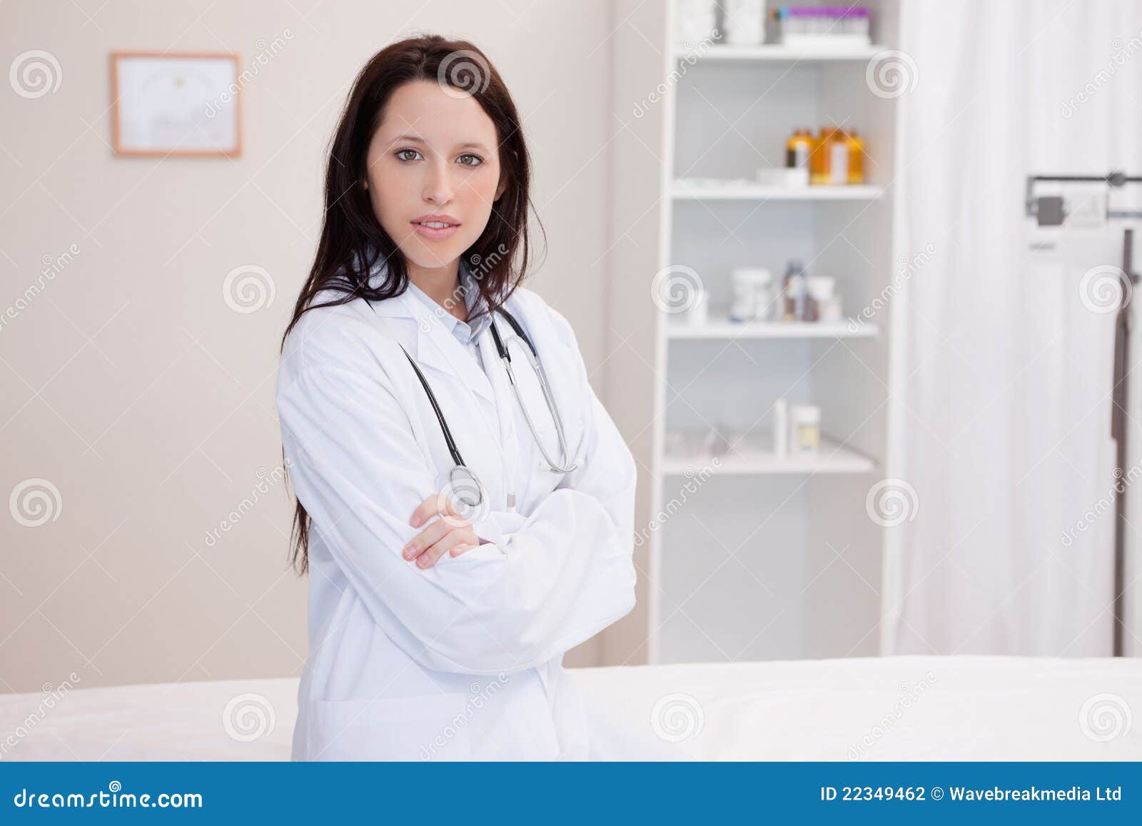 Female Doctor with Arms Folded Stock Photo - Image of clinic ...