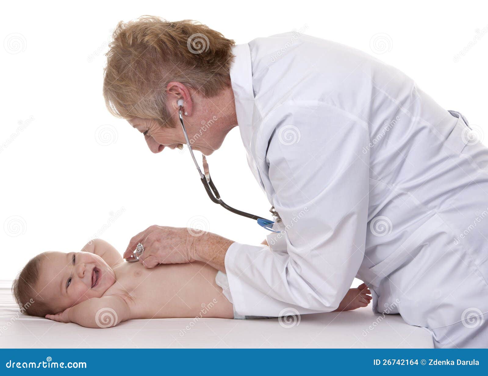 Female doctor and a baby stock photo. Image of examination - 26742164