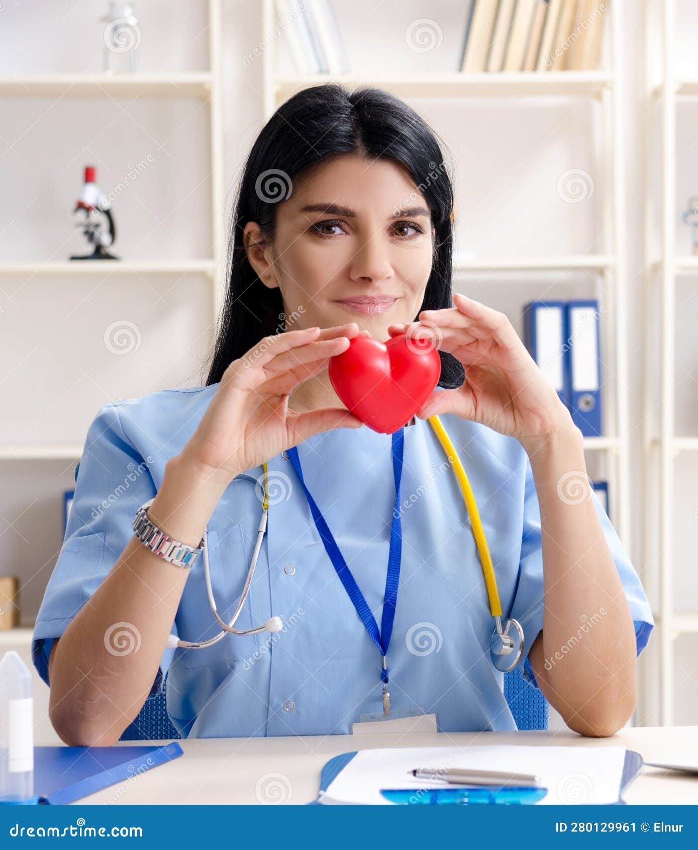 Female Doctor Cardiologist Working In The Clinic Stock Image Image Of