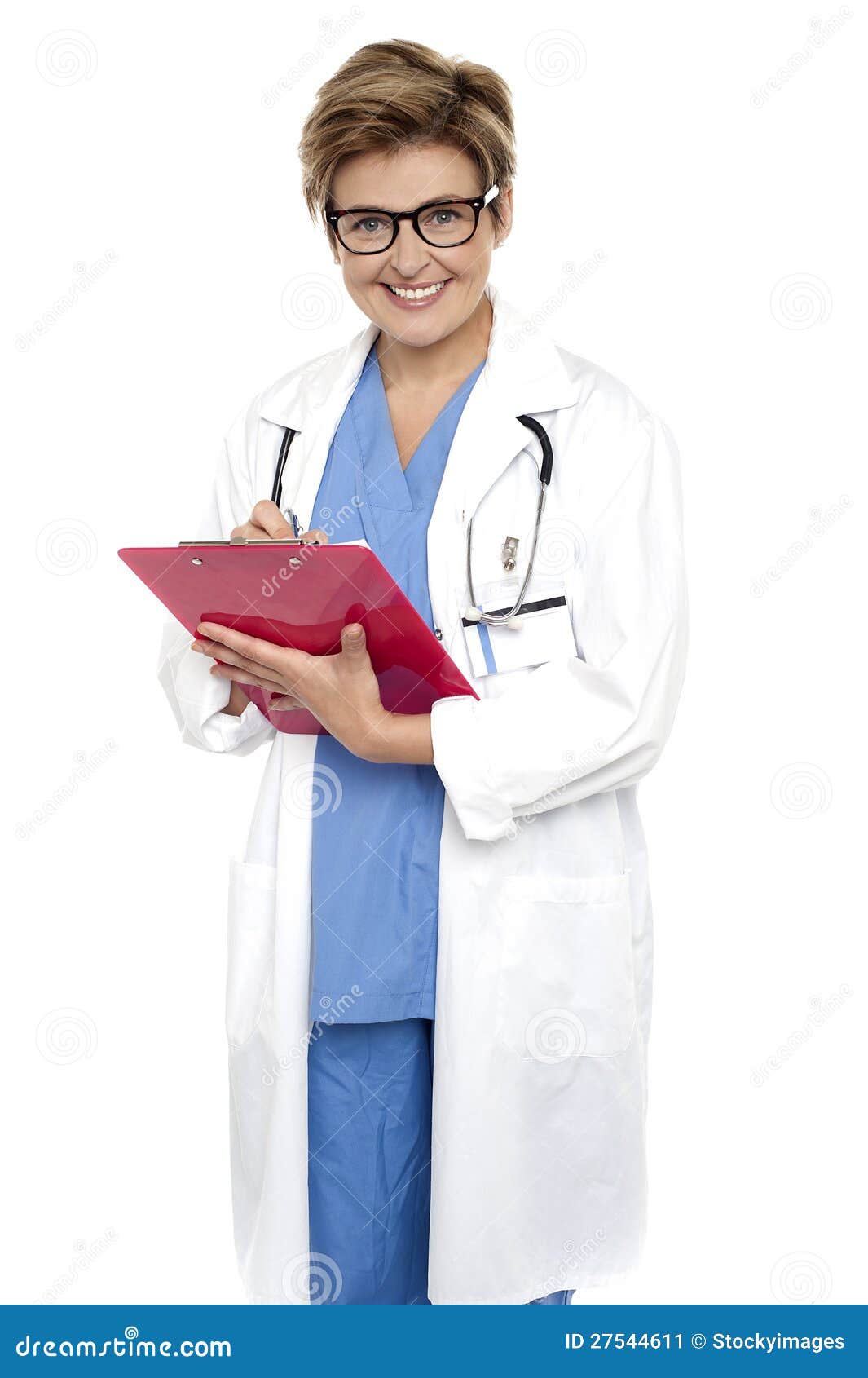 Female Doctor with a Case File in Her Hand Stock Image - Image of ...