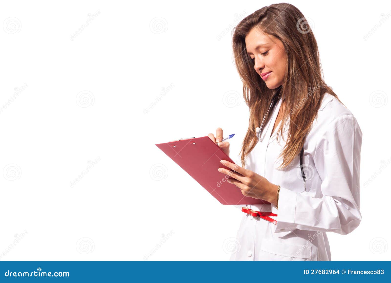 Female Doctor Checking Her Notes Stock Photo - Image of indoeuropean ...
