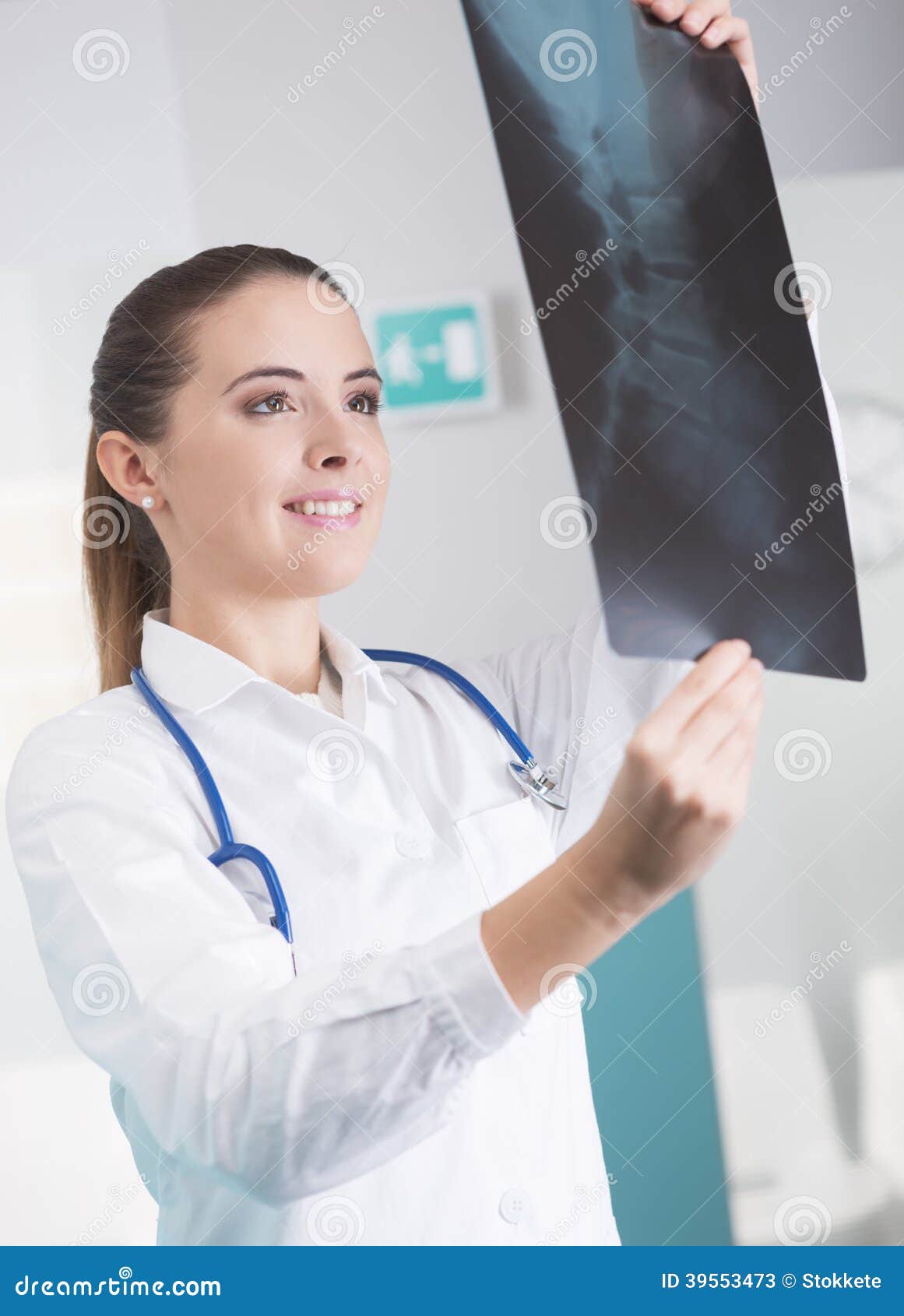 Female Doctor Checking Xray Image Stock Image - Image of adult ...