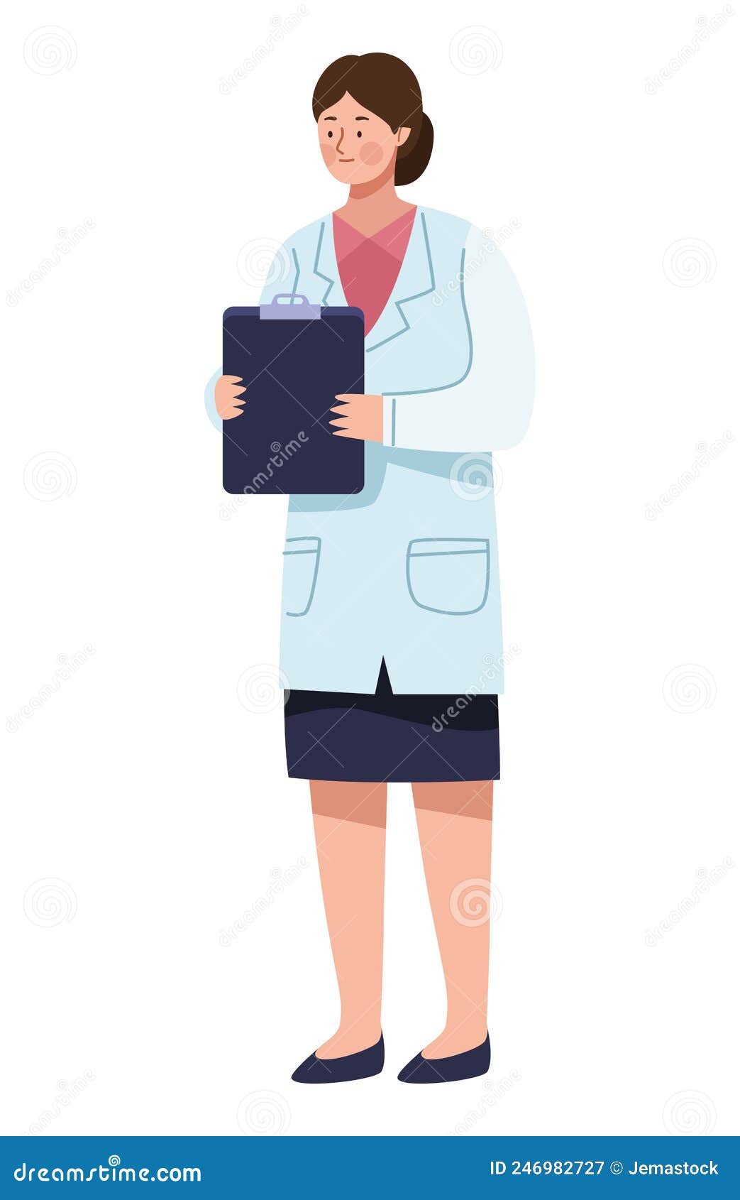 Female Doctor with Checklist Stock Vector - Illustration of clinic ...