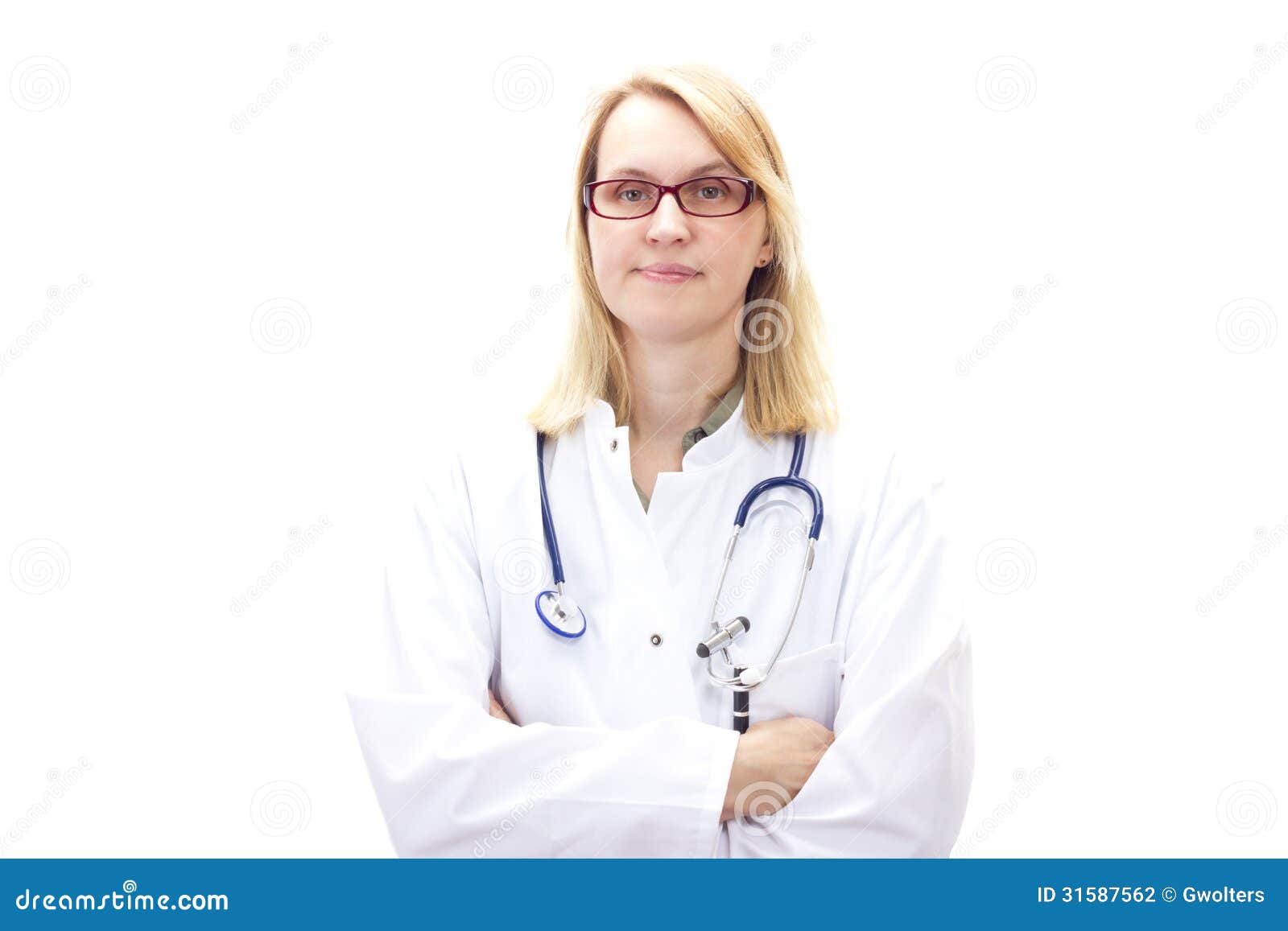 Female doctor cross-armed stock photo. Image of apothecary - 31587562