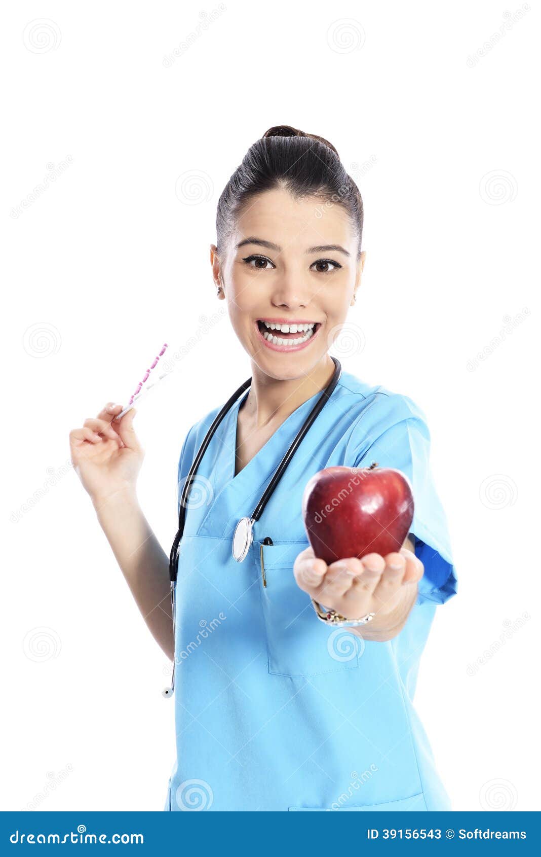 Female Doctor Explaining Something Stock Image - Image of computer ...