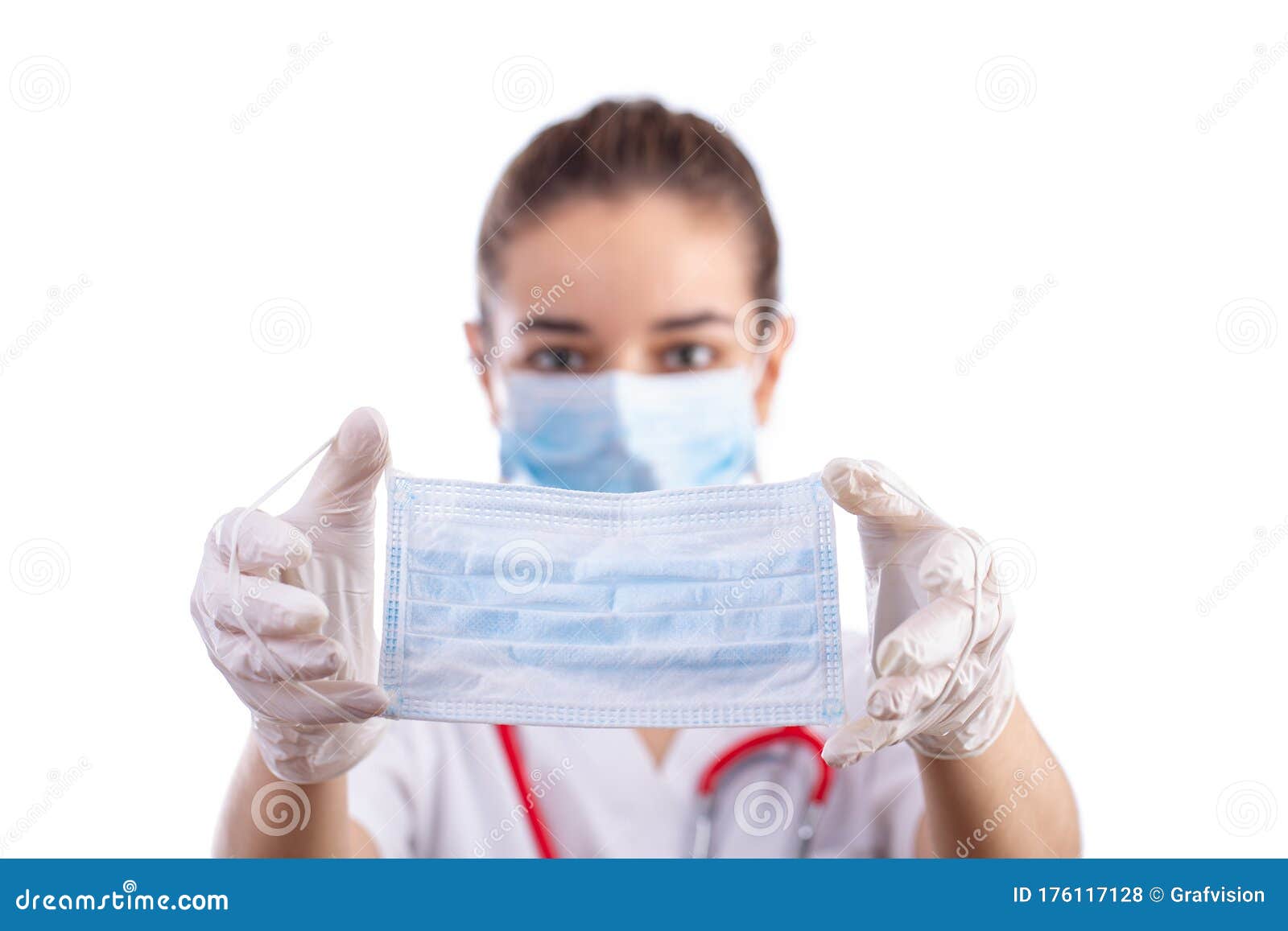 Female Doctor with Face Mask Stock Photo - Image of dust, prevent ...