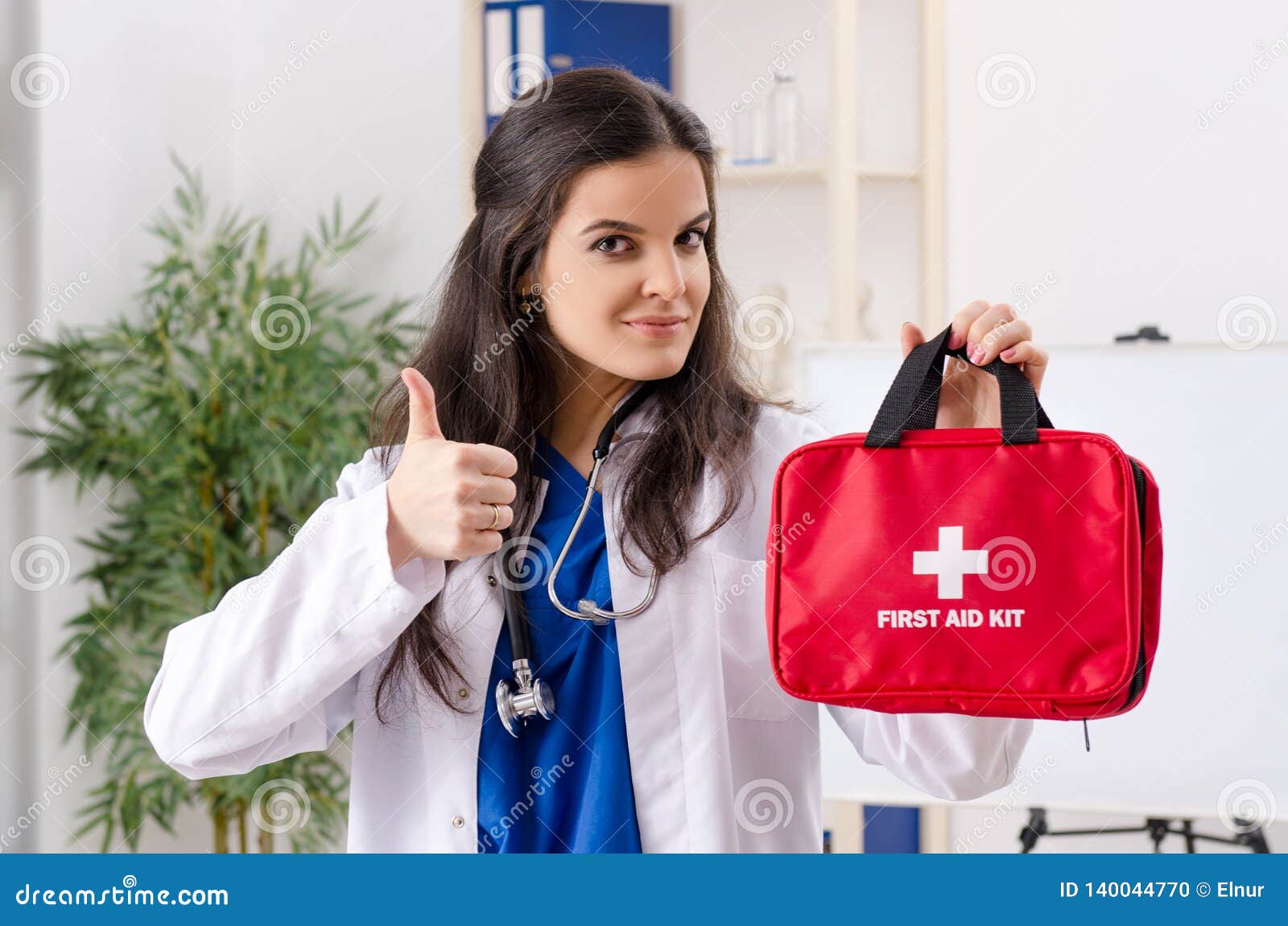 The Female Doctor in First Aid Concept Stock Photo - Image of intern ...