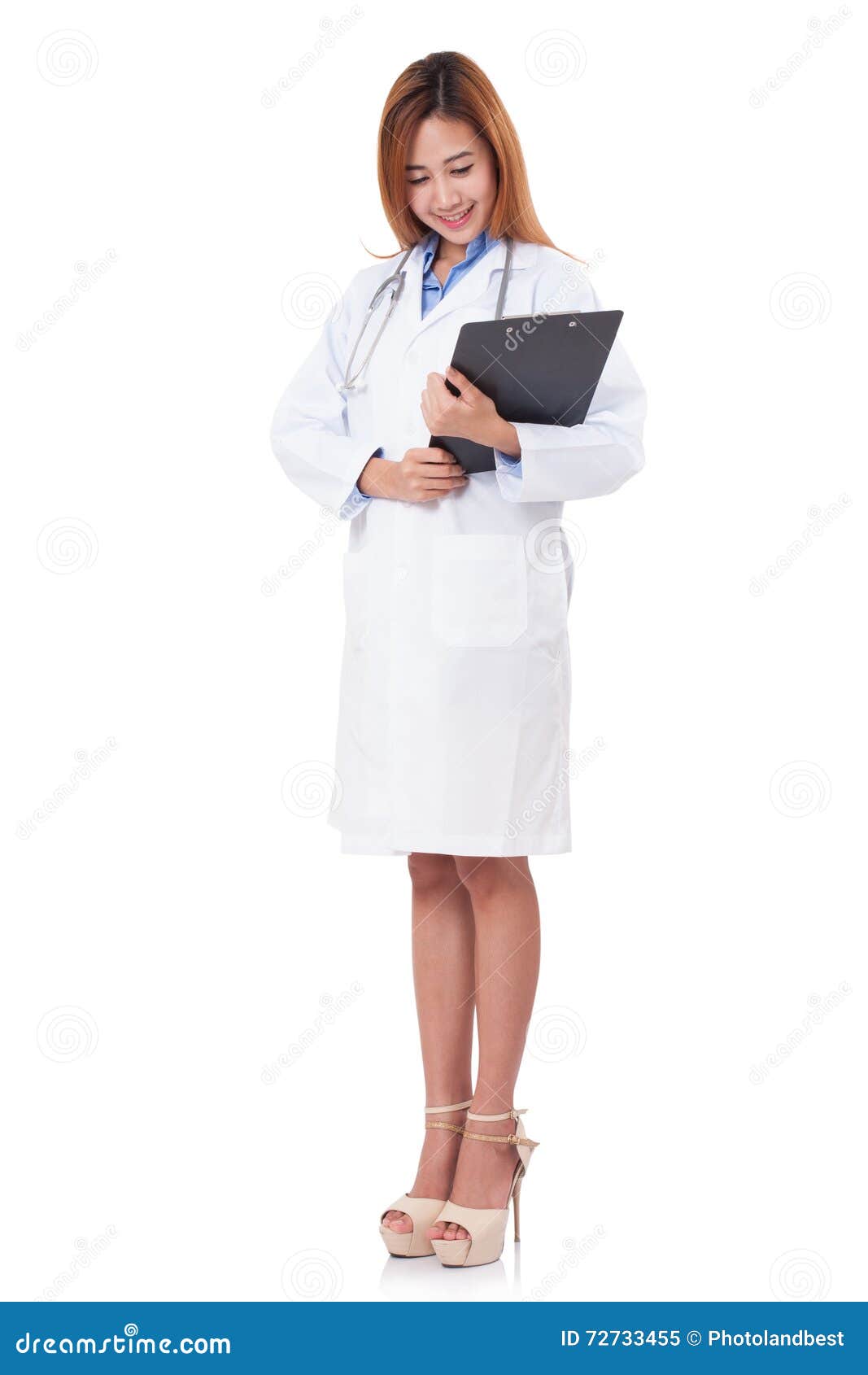 Female Doctor Holding File. Stock Image - Image of hospital, male: 72733455