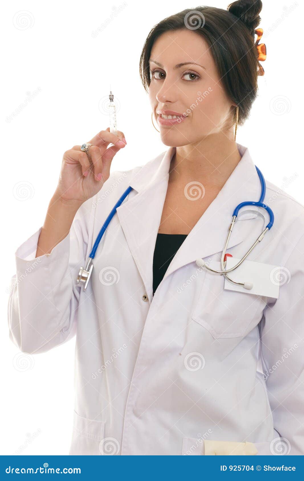 Female Doctor Holding an Injectable Syringe Stock Photo - Image of ...