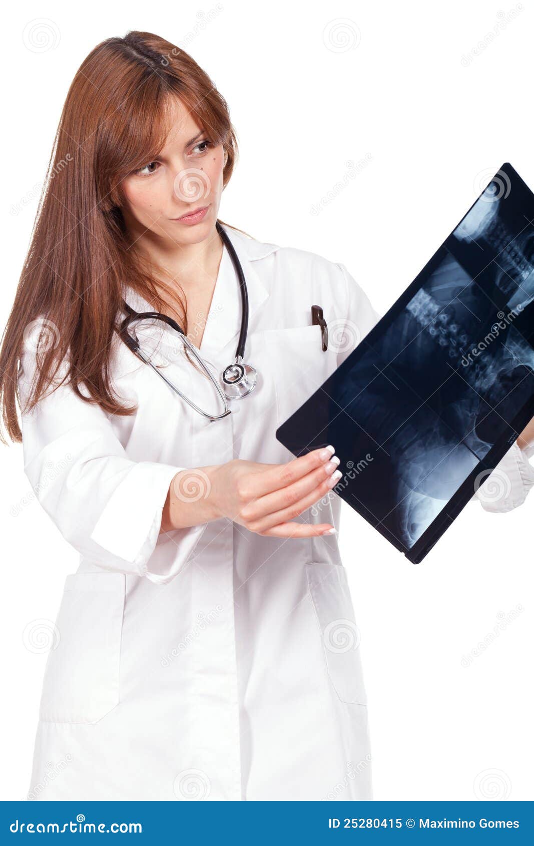 Female Doctor Holding a Radiography Stock Image - Image of hospital ...