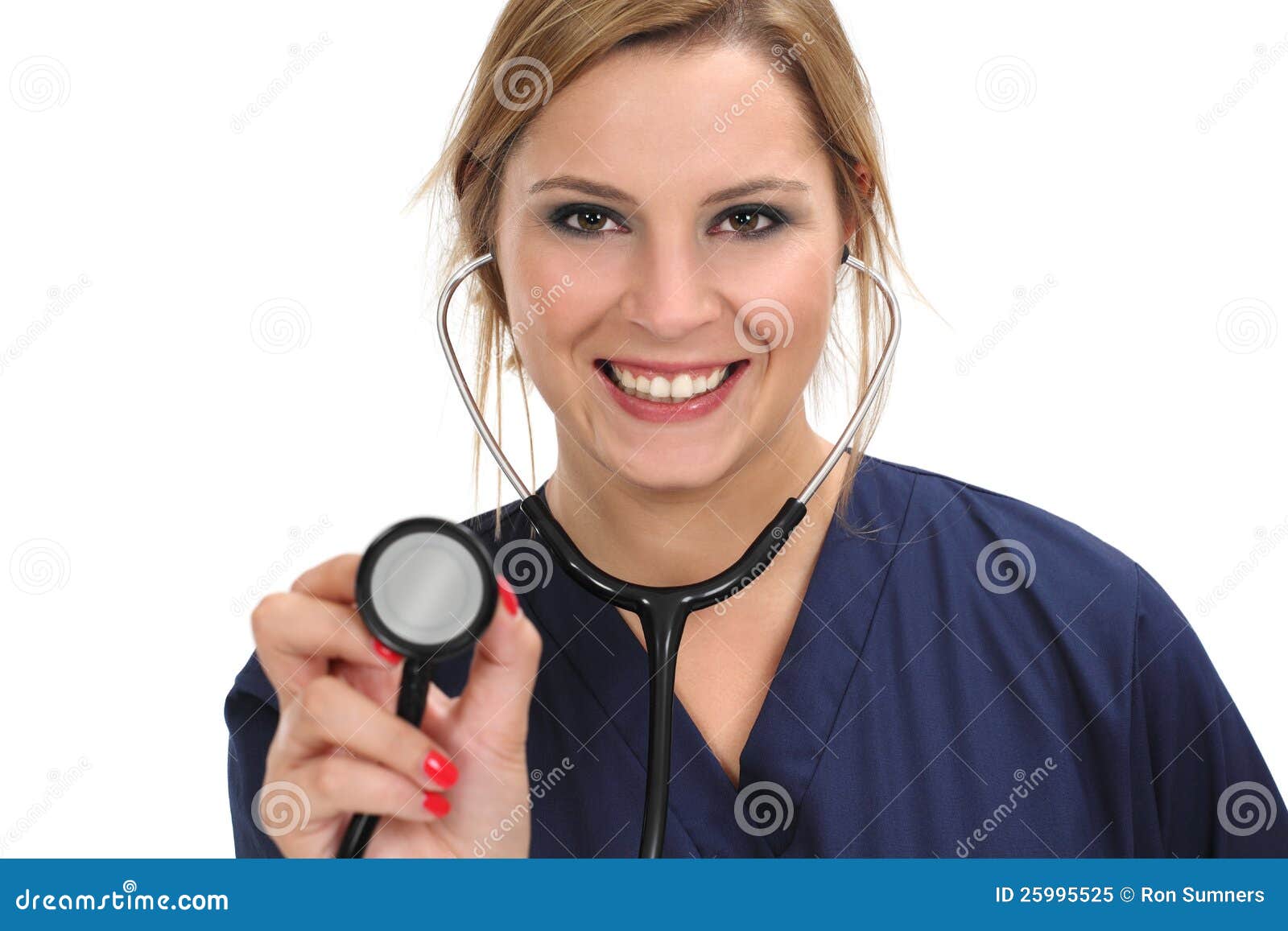 Female Doctor Holding Stethoscope Stock Image - Image of expertise ...