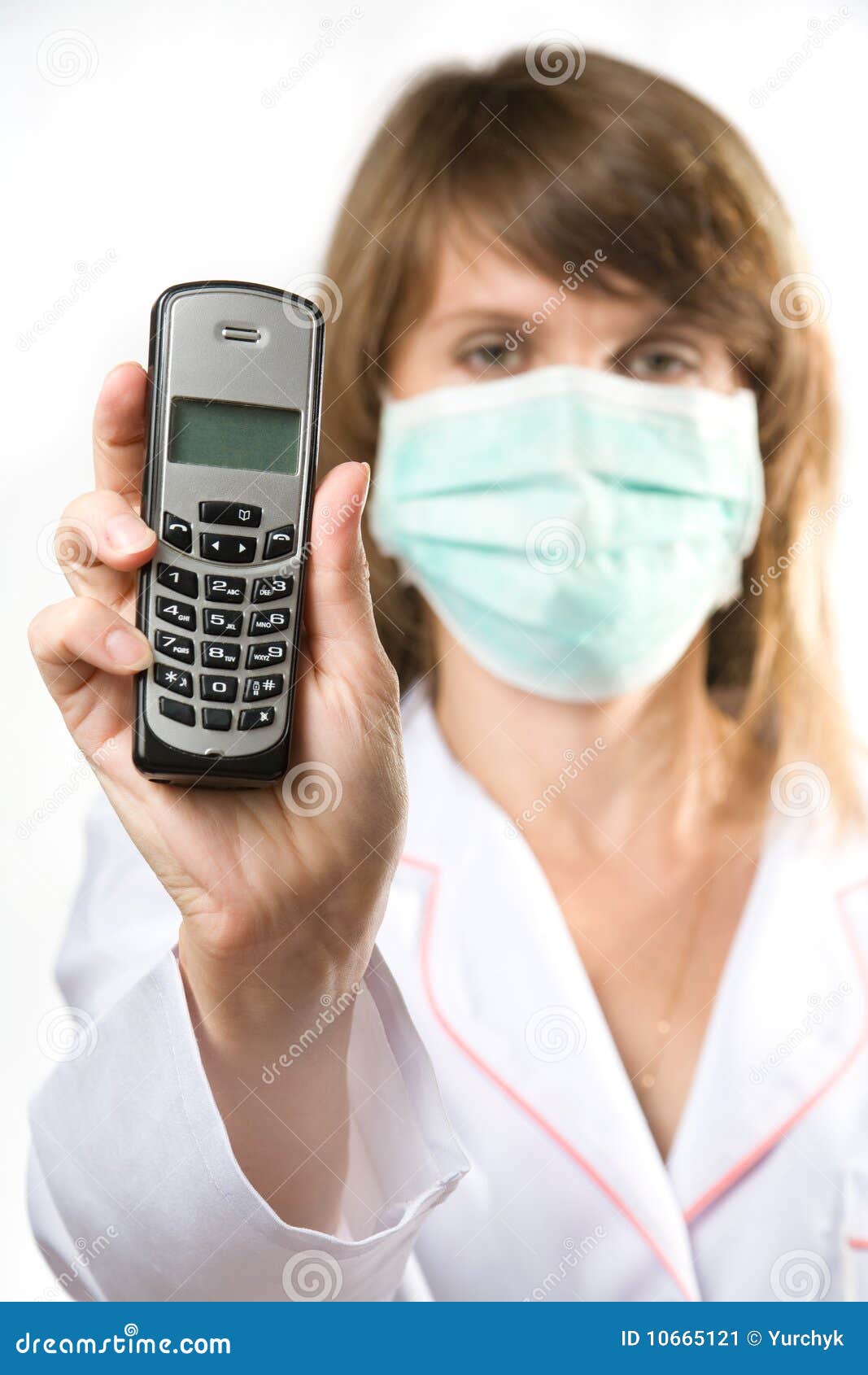 Female Doctor Holding Telephone Stock Image - Image of doctor, help ...