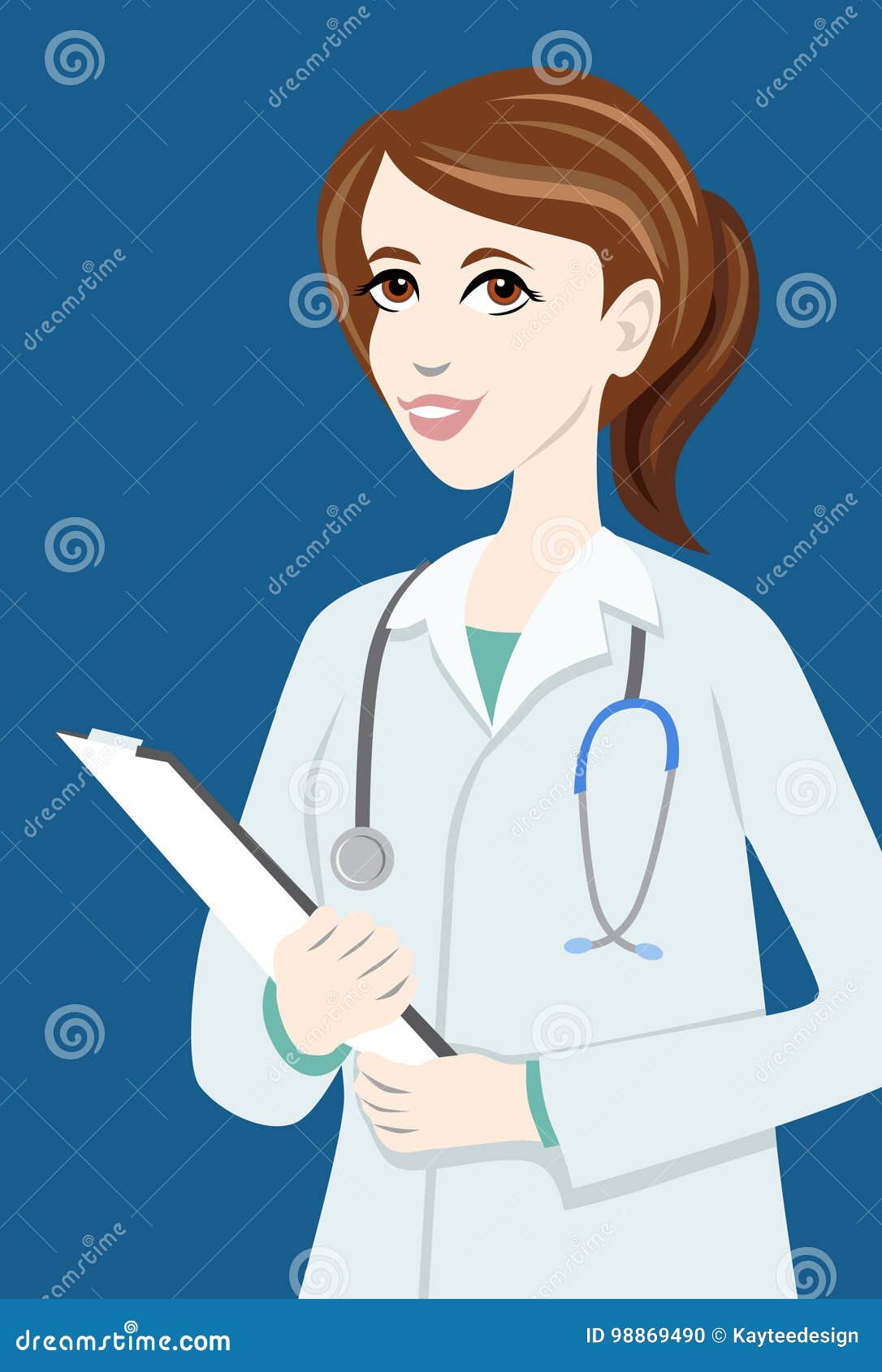 Female Doctor Illustration 1 Isolated Stock Vector - Illustration of ...