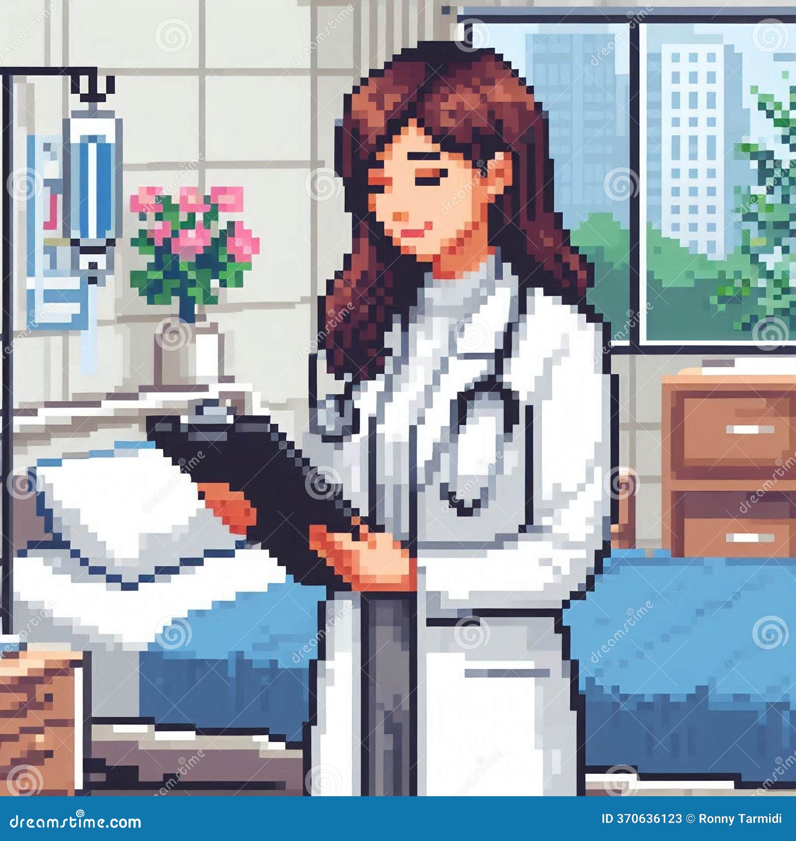 Doctor In Pixel Art Stock Image | CartoonDealer.com #135541579