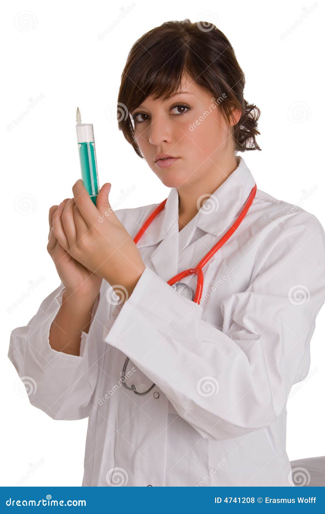 Female Doctor with Injection Stock Photo - Image of looks, attractive ...
