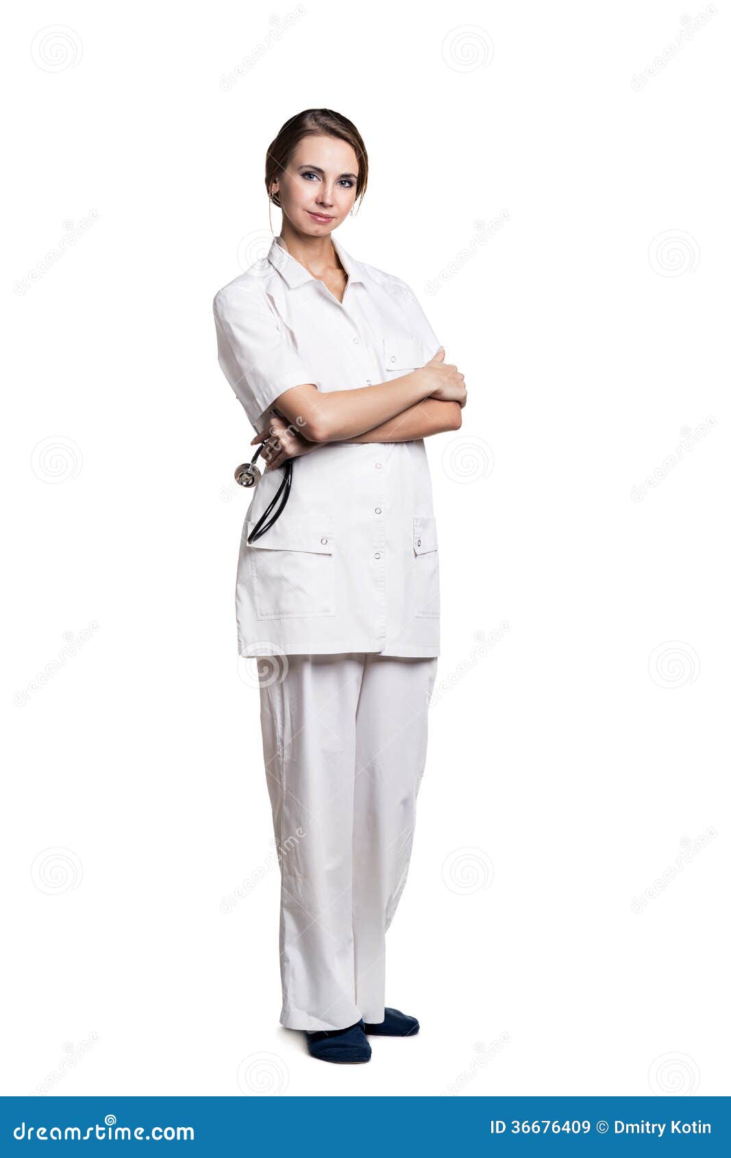 A Female Doctor, Isolated on White Stock Image - Image of instrument ...